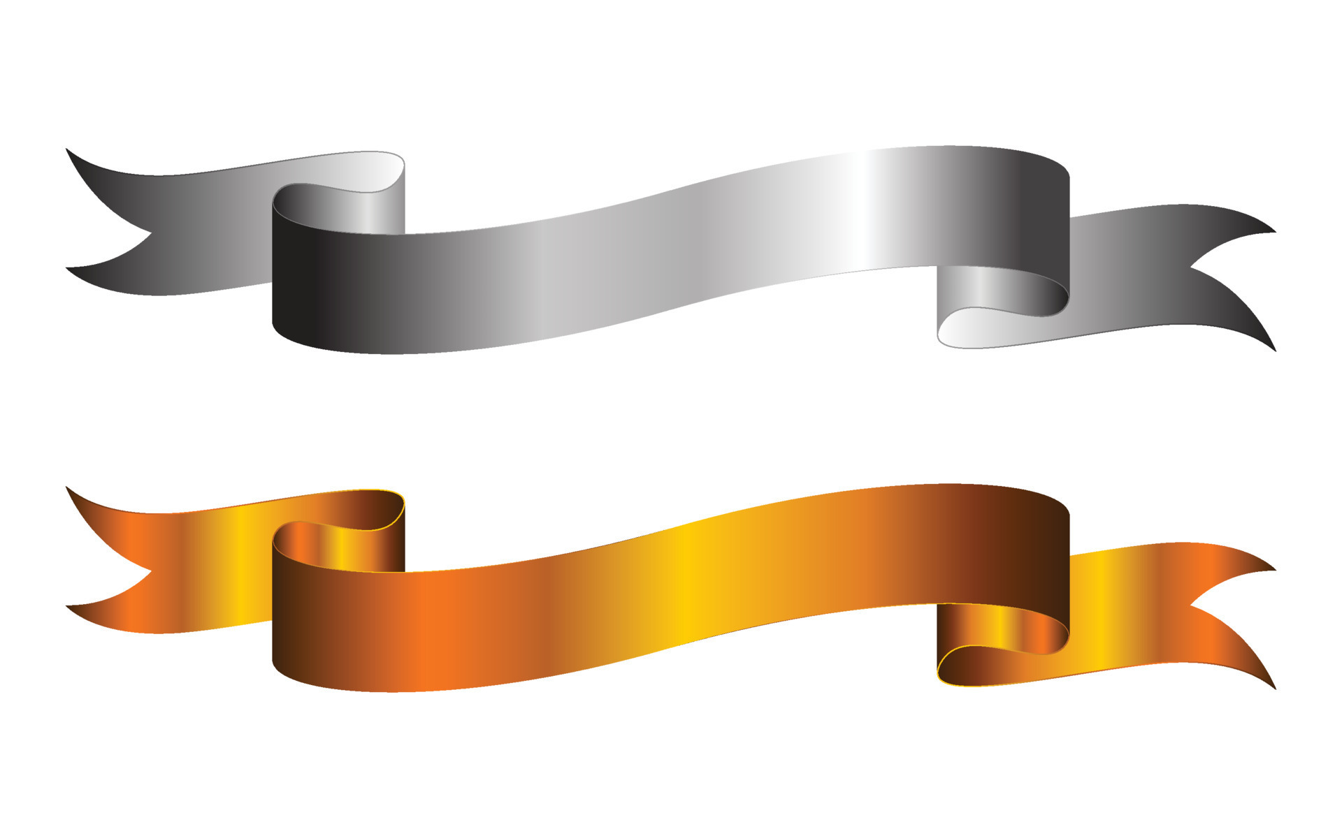 Elegant silver and golden ribbon banner vector illustration. 19607094 Vector Art at Vecteezy