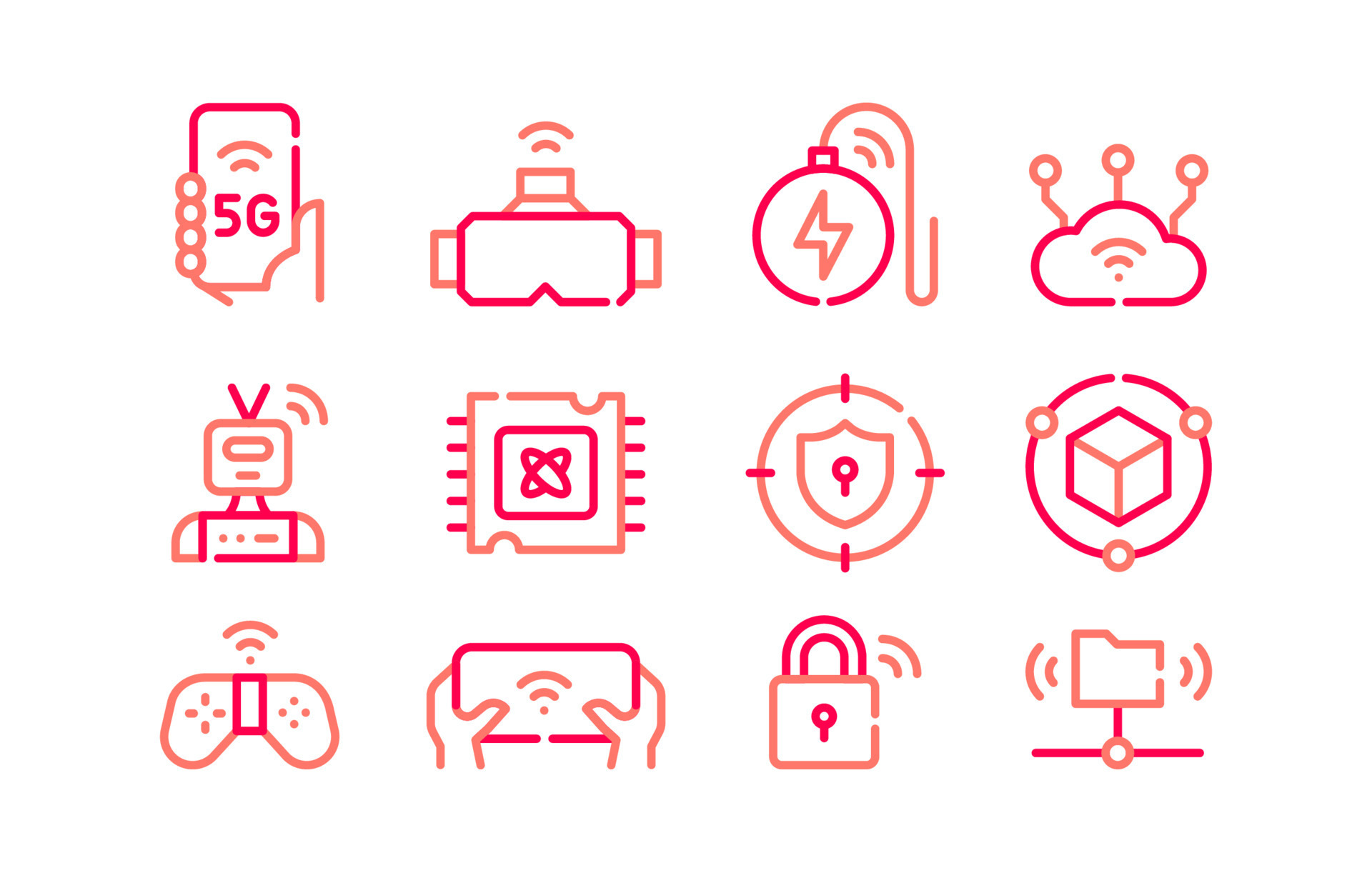 iconos lineales de nueva tecnología en línea 19607242 Vector en Vecteezy