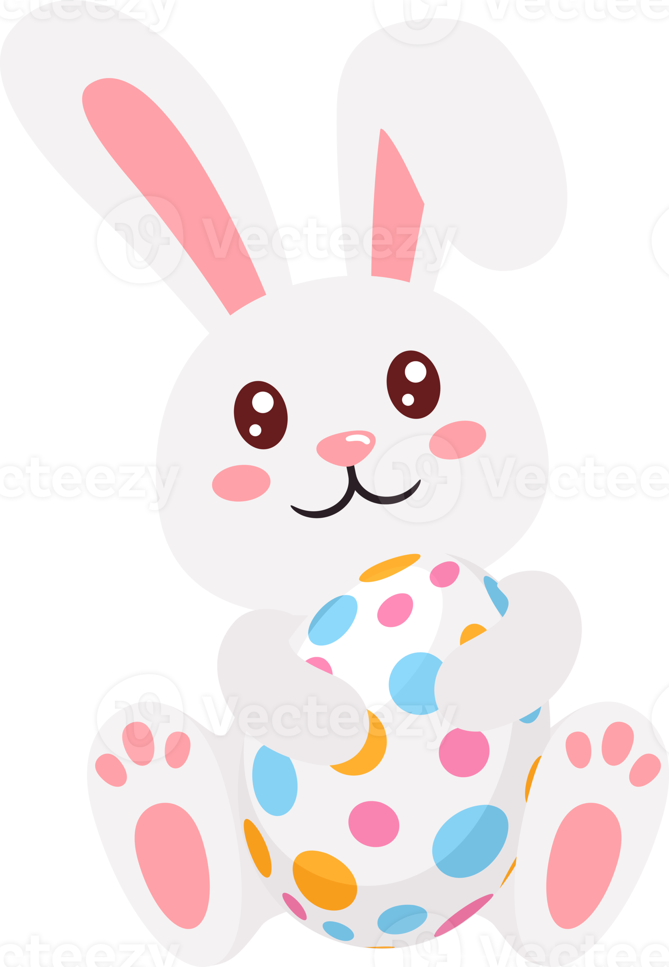 Easter Bunny Rabbit And Eggs 19615993 Png