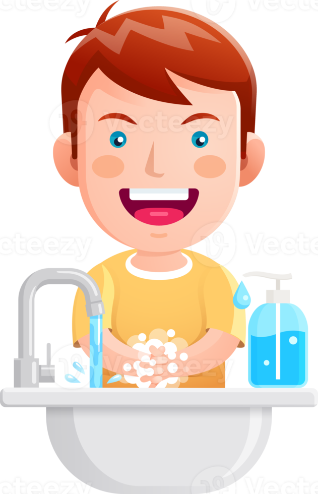 Boy Washing Hands Clipart