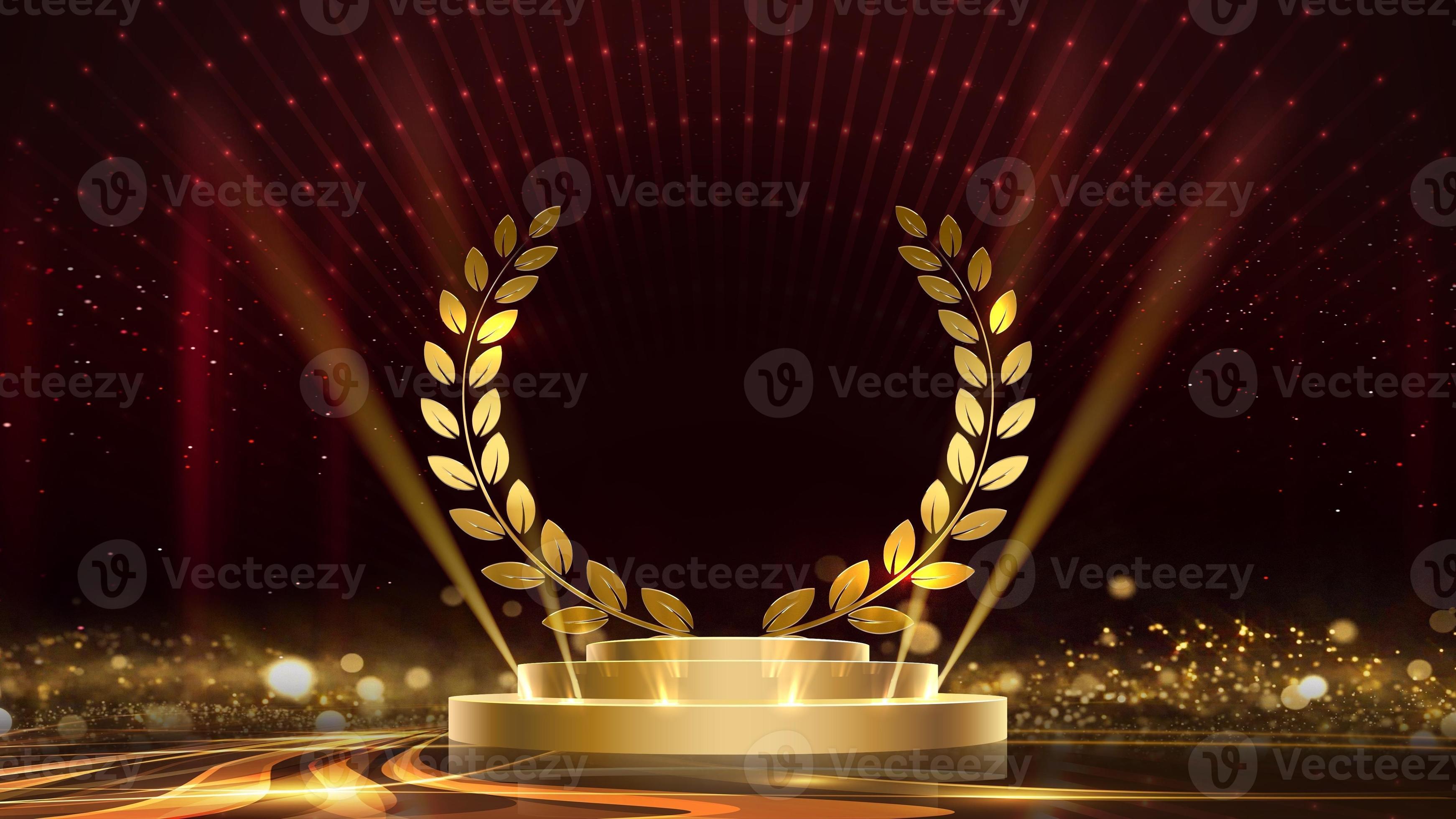 Red Maroon Laurel Golden Stage Night Wreath steps Royal Awards Graphics ...