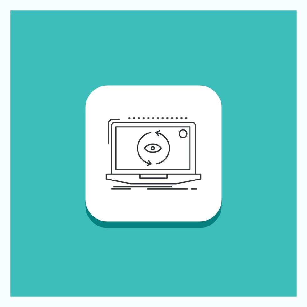 Round Button for App. application. new. software. update Line icon Turquoise Background 19636460 ...