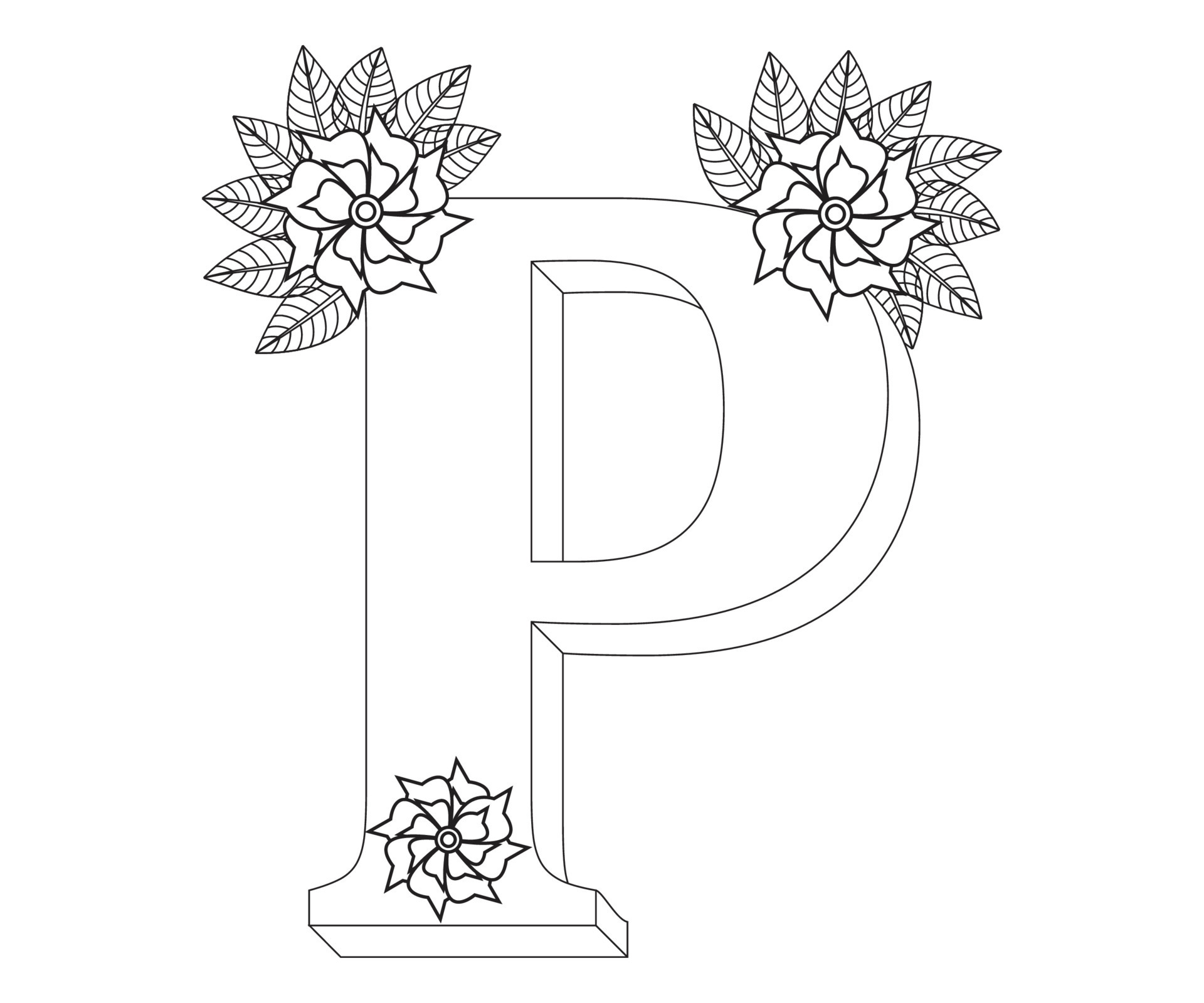 Alphabet Colouring Page With Floral Stylel ABC Colouring Page Download alphabet-colouring-page-with-floral-stylel-abc-colouring-page-download
