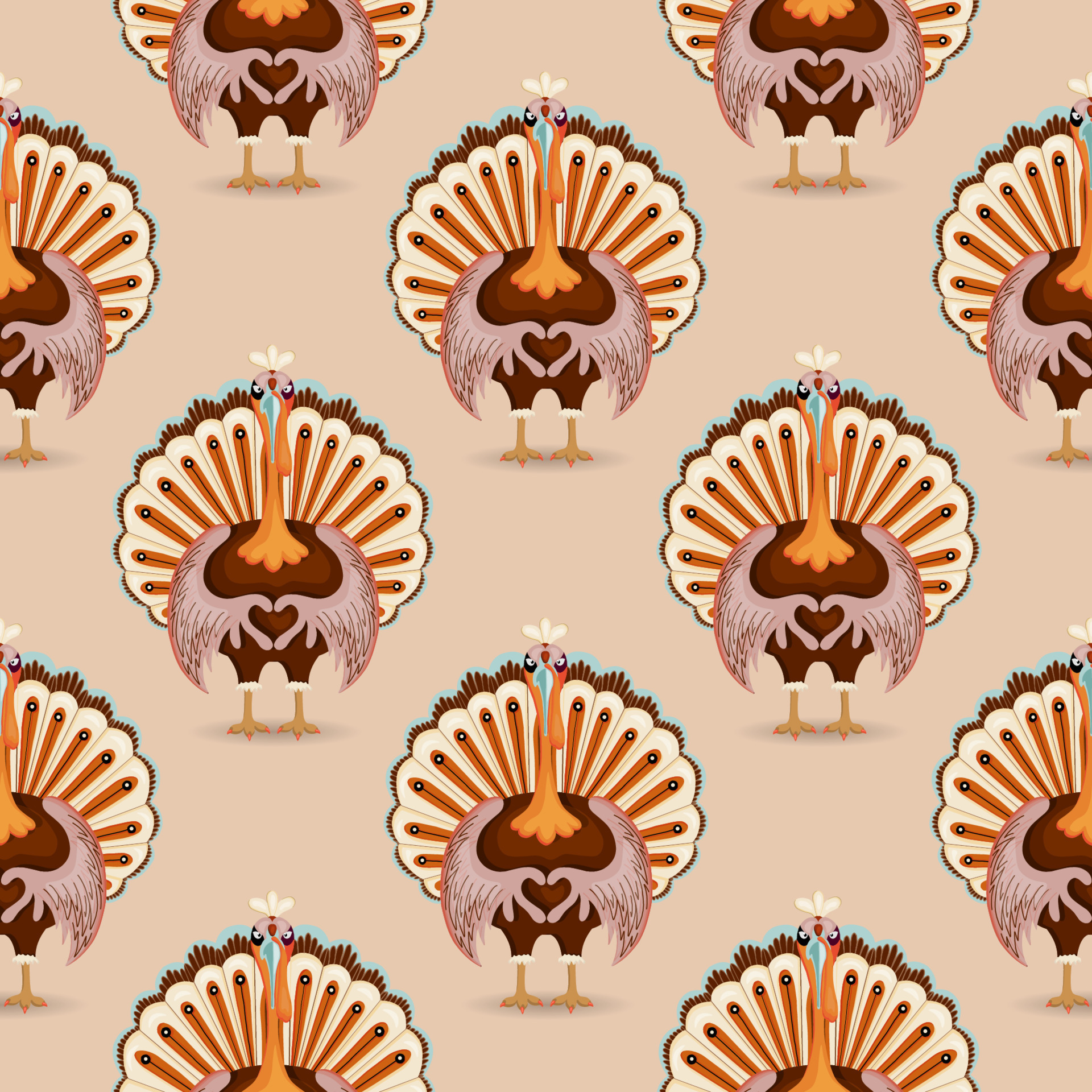 Thanksgiving day seamless pattern. Thanksgiving day pattern with turkey ...