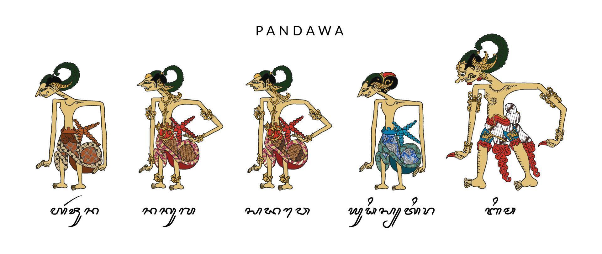 Pandawa wayang illustration. Hand drawn Indonesian shadow puppet. 19637701 Vector Art at Vecteezy