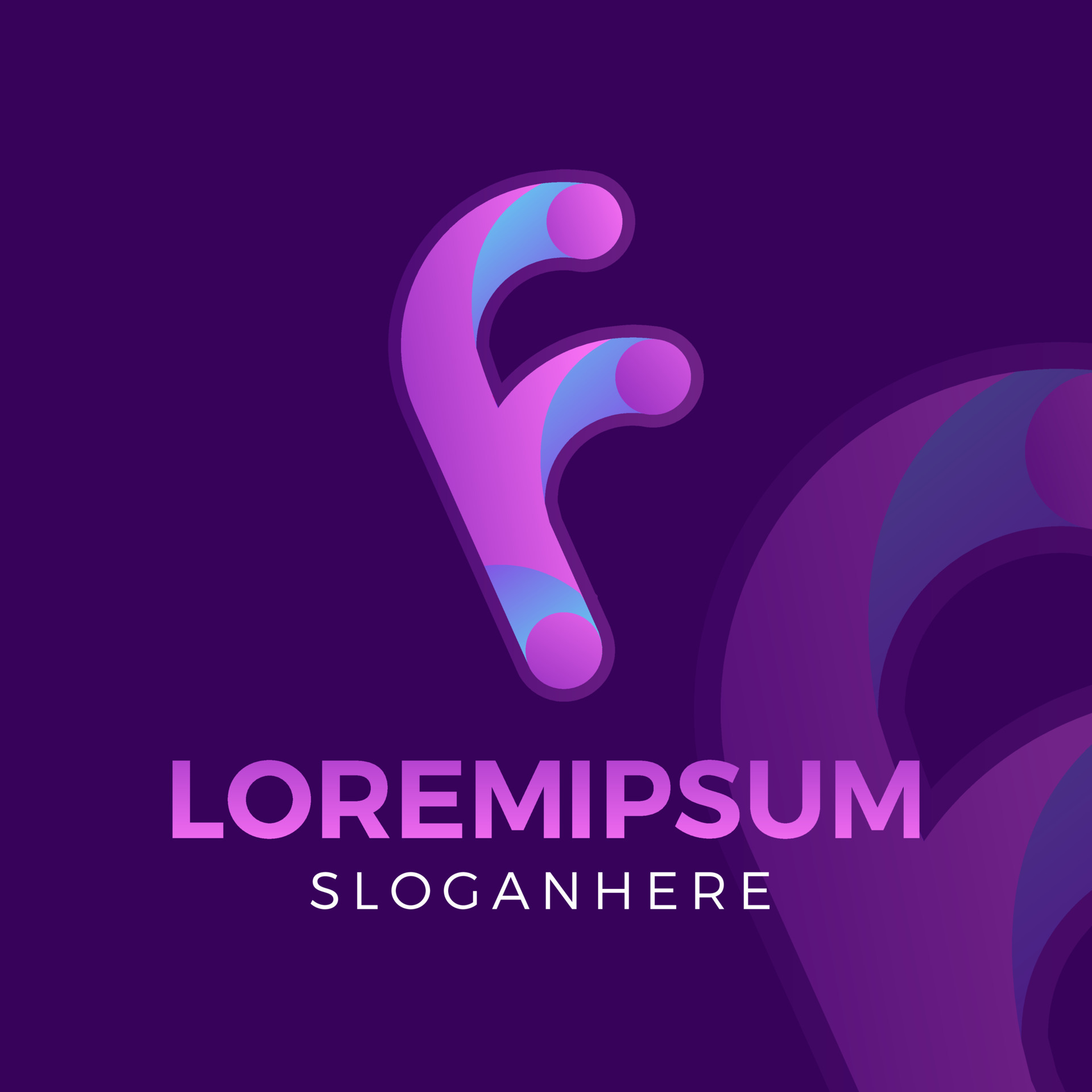 Gradient color f logo letter design, f monogram, f icon, creative f ...