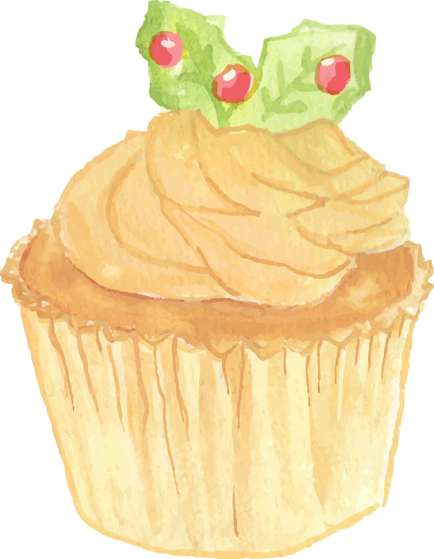 watercolor Christmas cupcakes 19638754 PNG