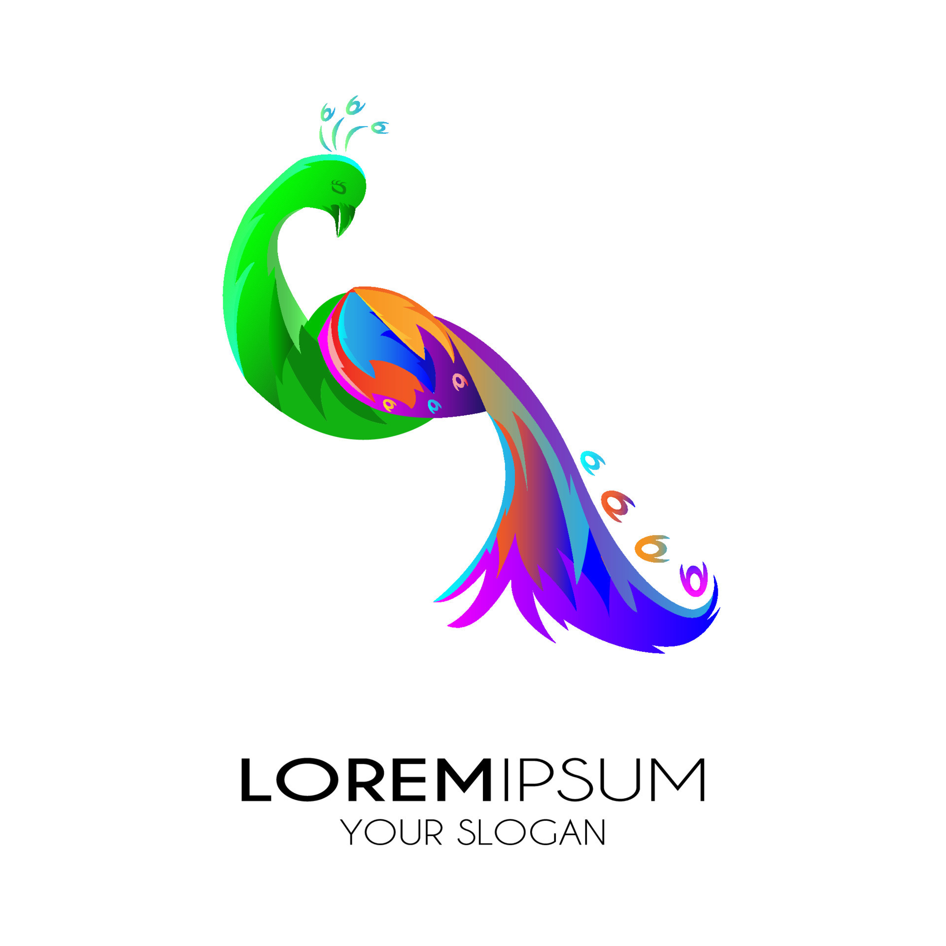 Peacock Logo Design Template Vector 19639605 Vector Art At Vecteezy