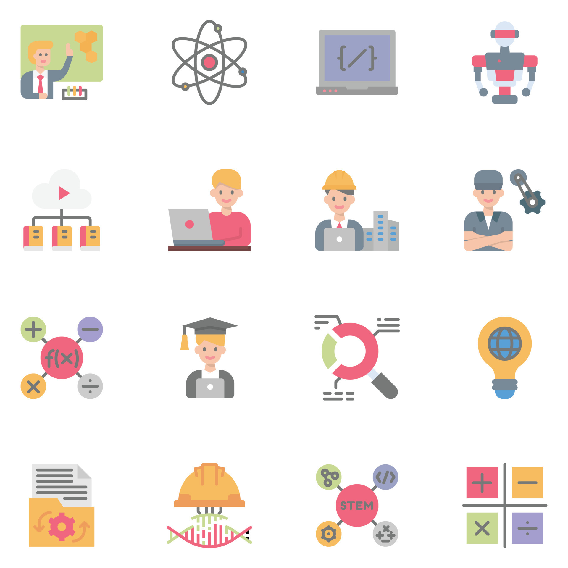 Stem Education Icon Vector Illustration Education Science Technology Engineering