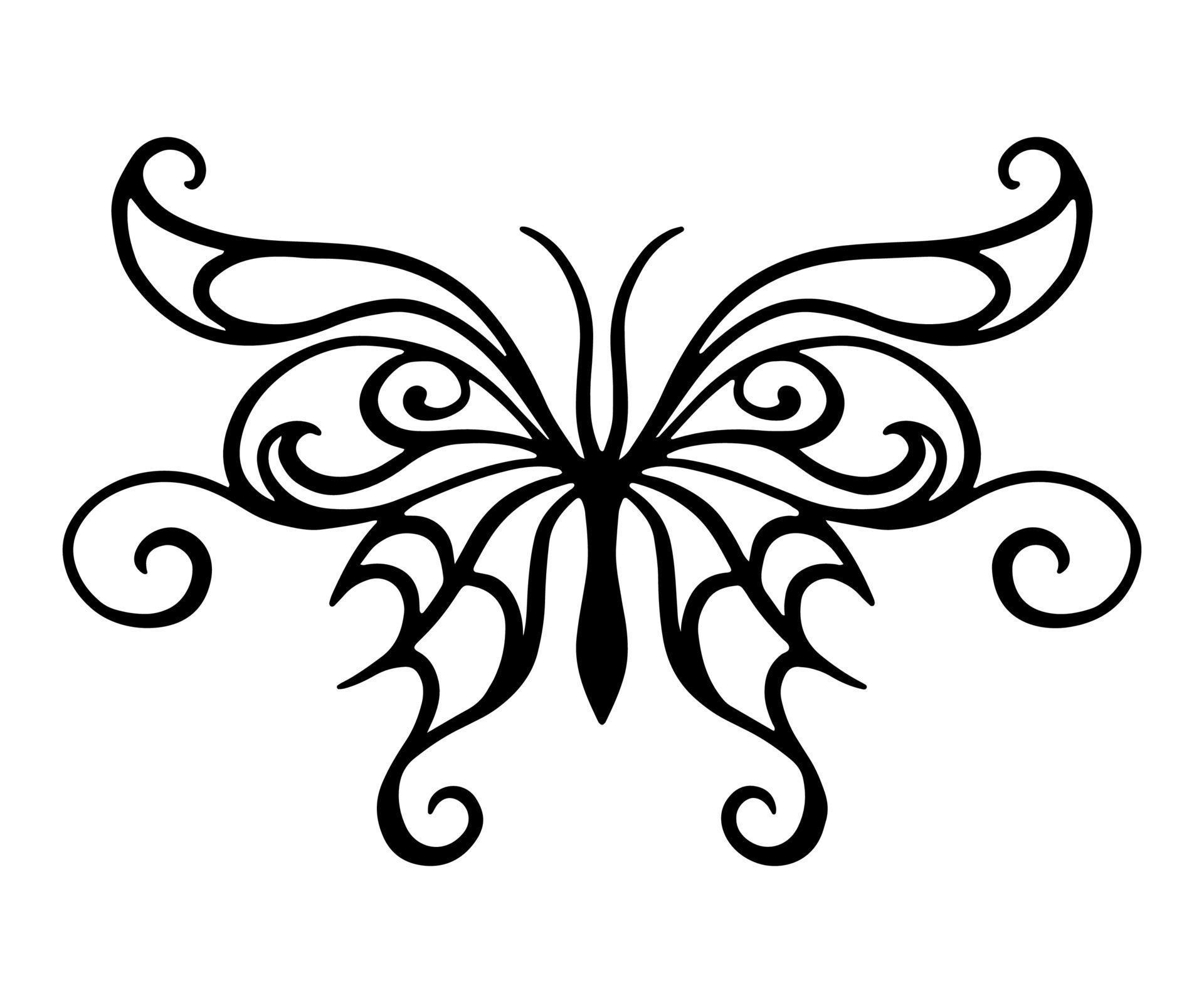 Celtic Butterfly Pattern Oriental Tattoo For The Lower Back Girls
