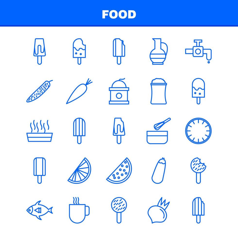 Food Line Icons Set For Infographics Mobile Uxui Kit And Print Design Include Prawns Food Sea