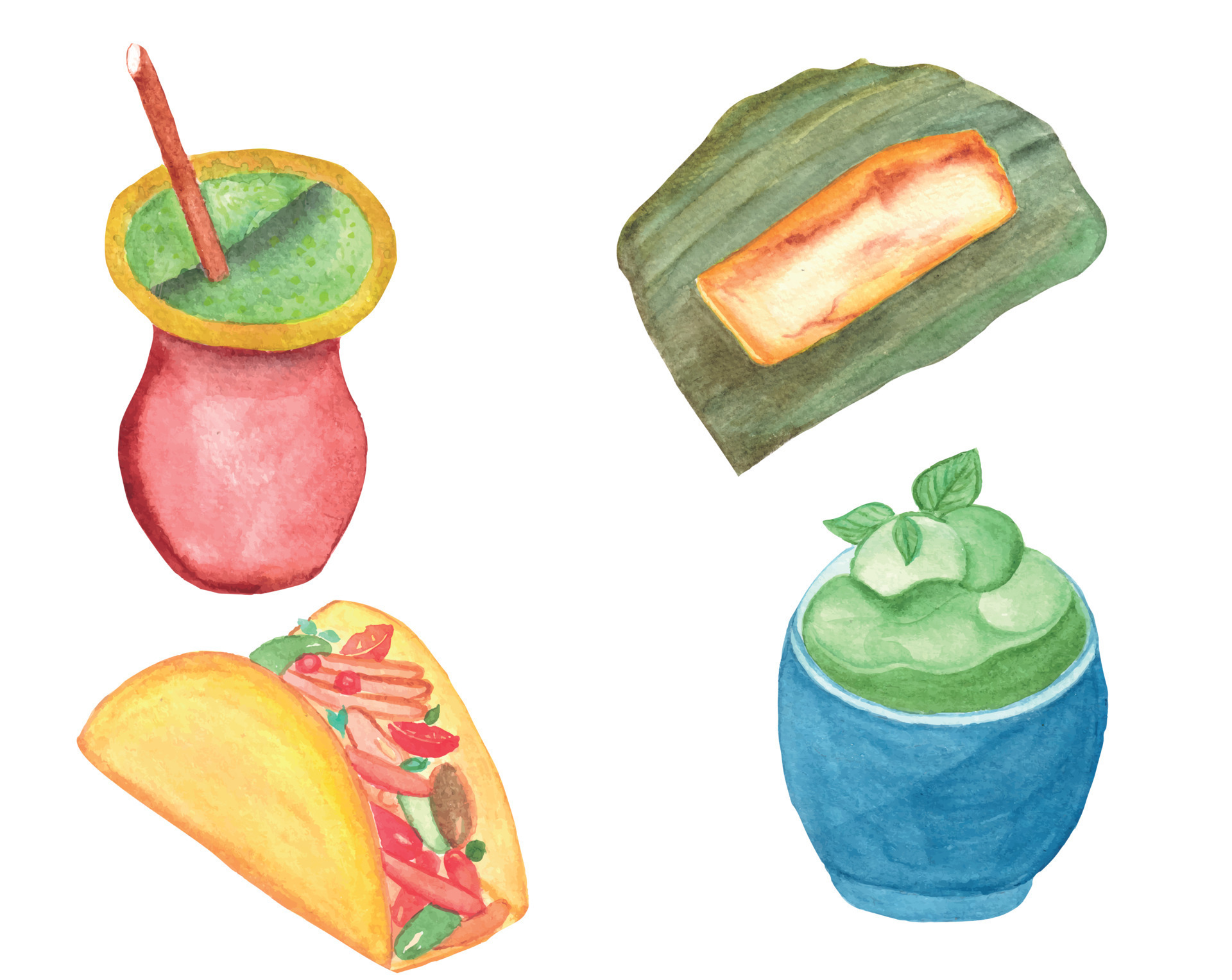 conjunto de imágenes prediseñadas de comida mexicana acuarela, imágenes ... conjunto de imágenes prediseñadas de comida mexicana acuarela, imágenes ...