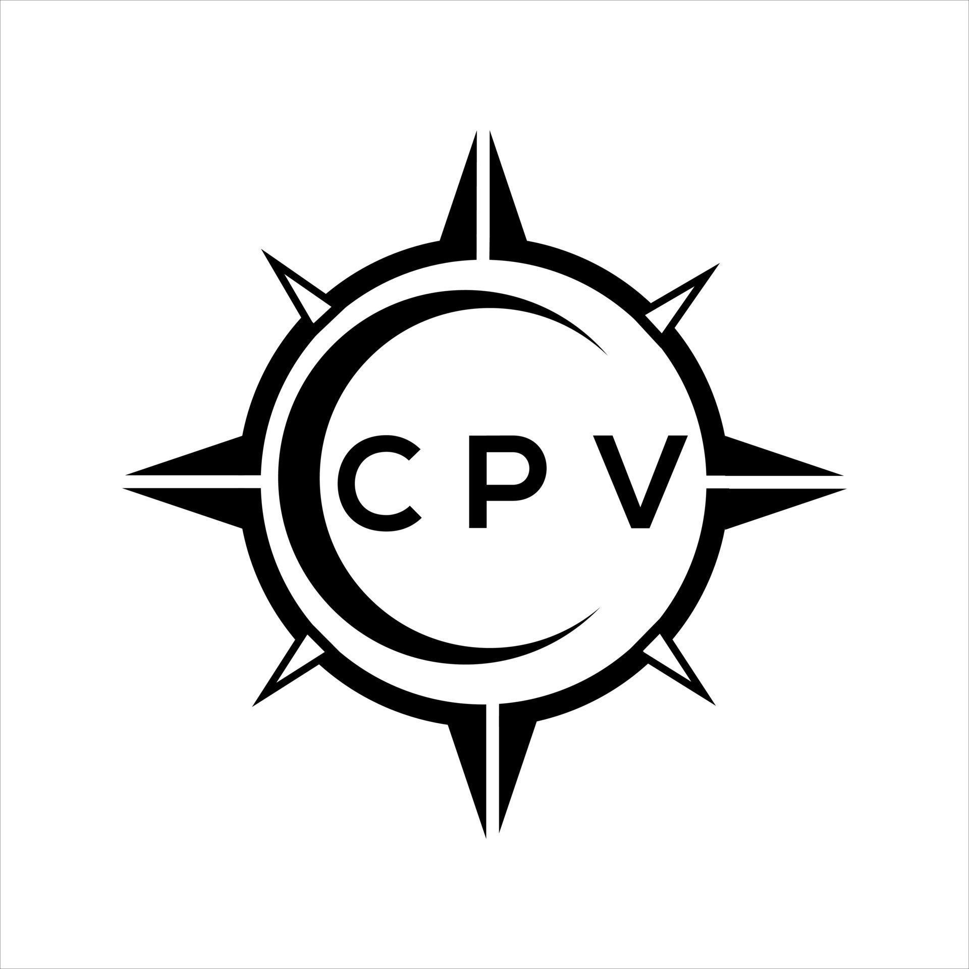 Cpv Abstract Technology Circle Setting Logo Design On White Background Cpv Creative Initials