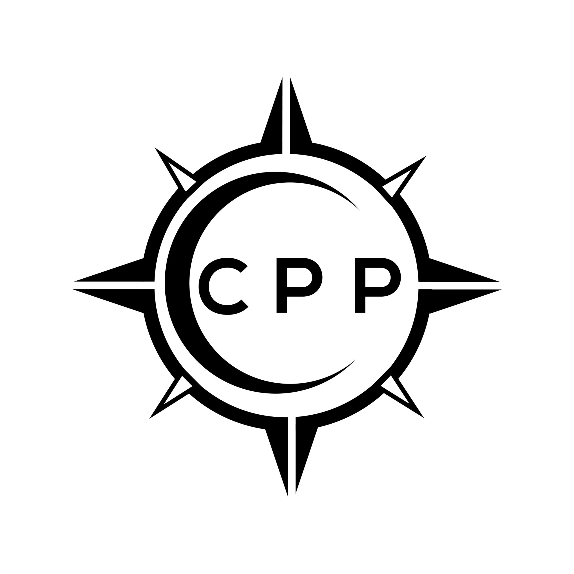 Cpp Abstract Technology Circle Setting Logo Design On White Background Cpp Creative Initials