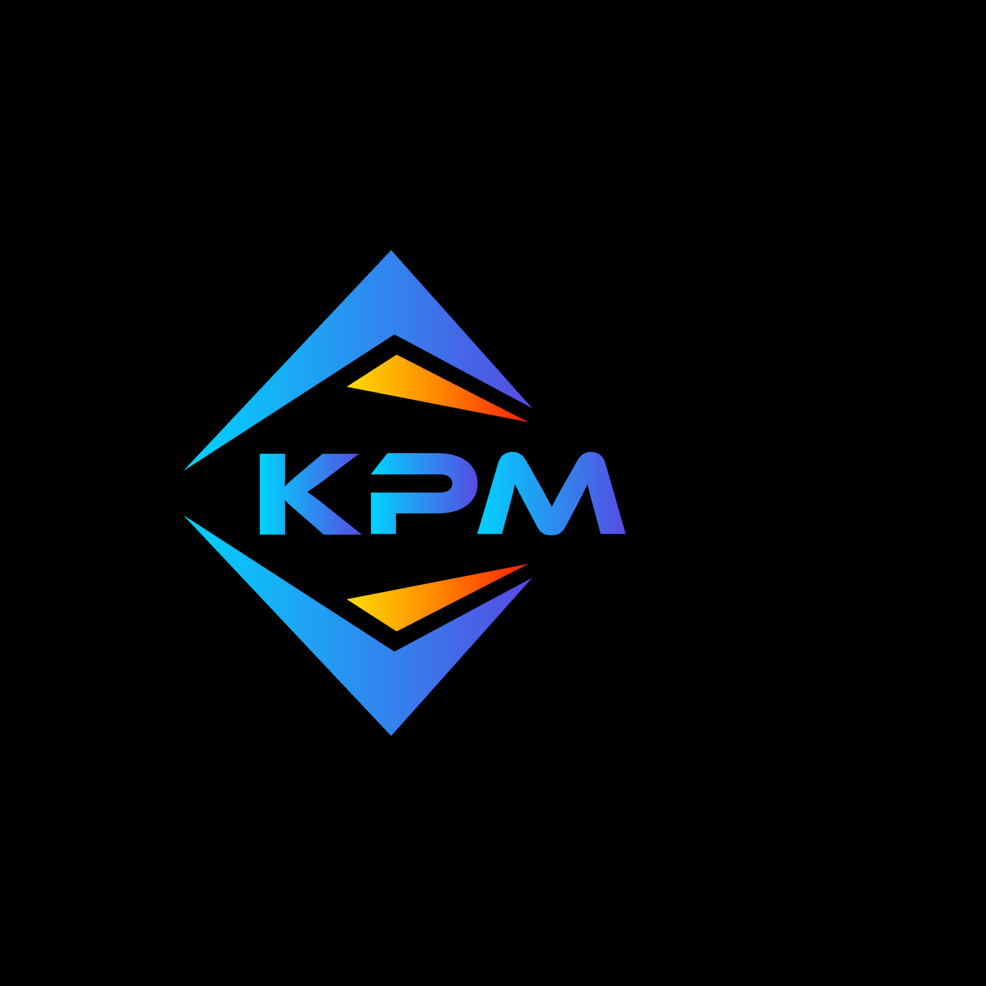 Kpm Abstract Technology Logo Design On Black Background Kpm Creative Initials Letter Logo