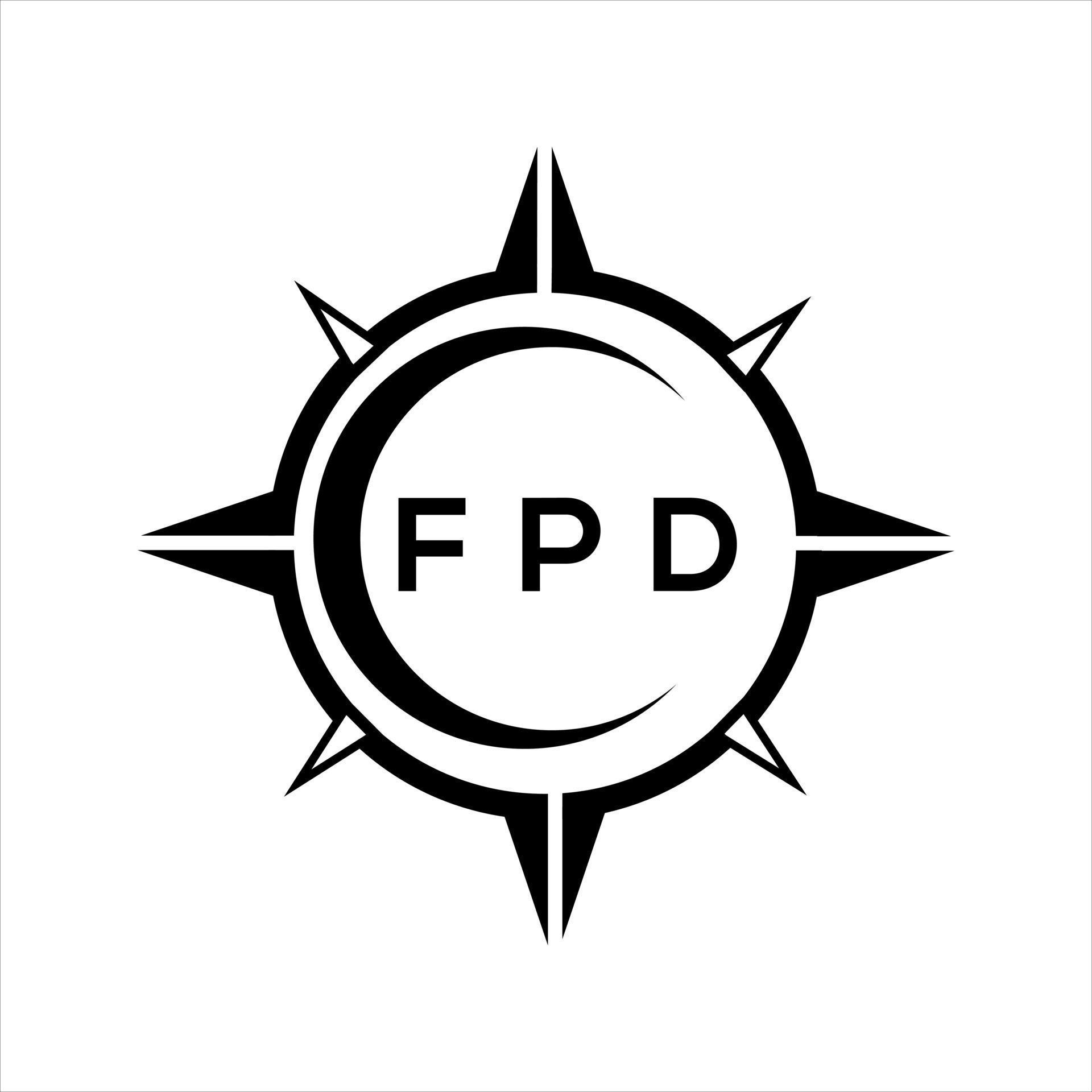 FPD abstract technology circle setting logo design on white background. FPD creative initials ...