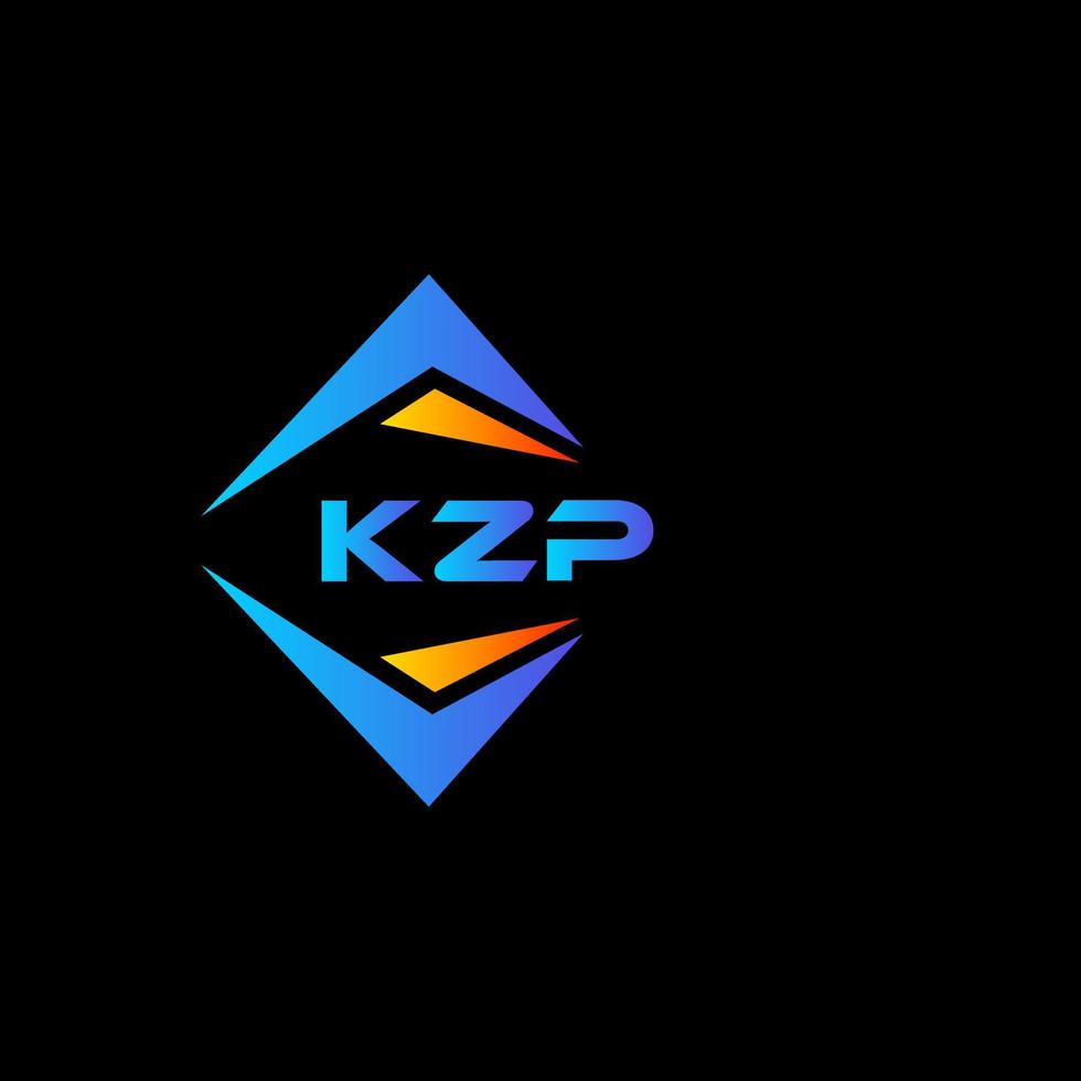 KZP abstract technology logo design on Black background. KZP creative initials letter logo ...