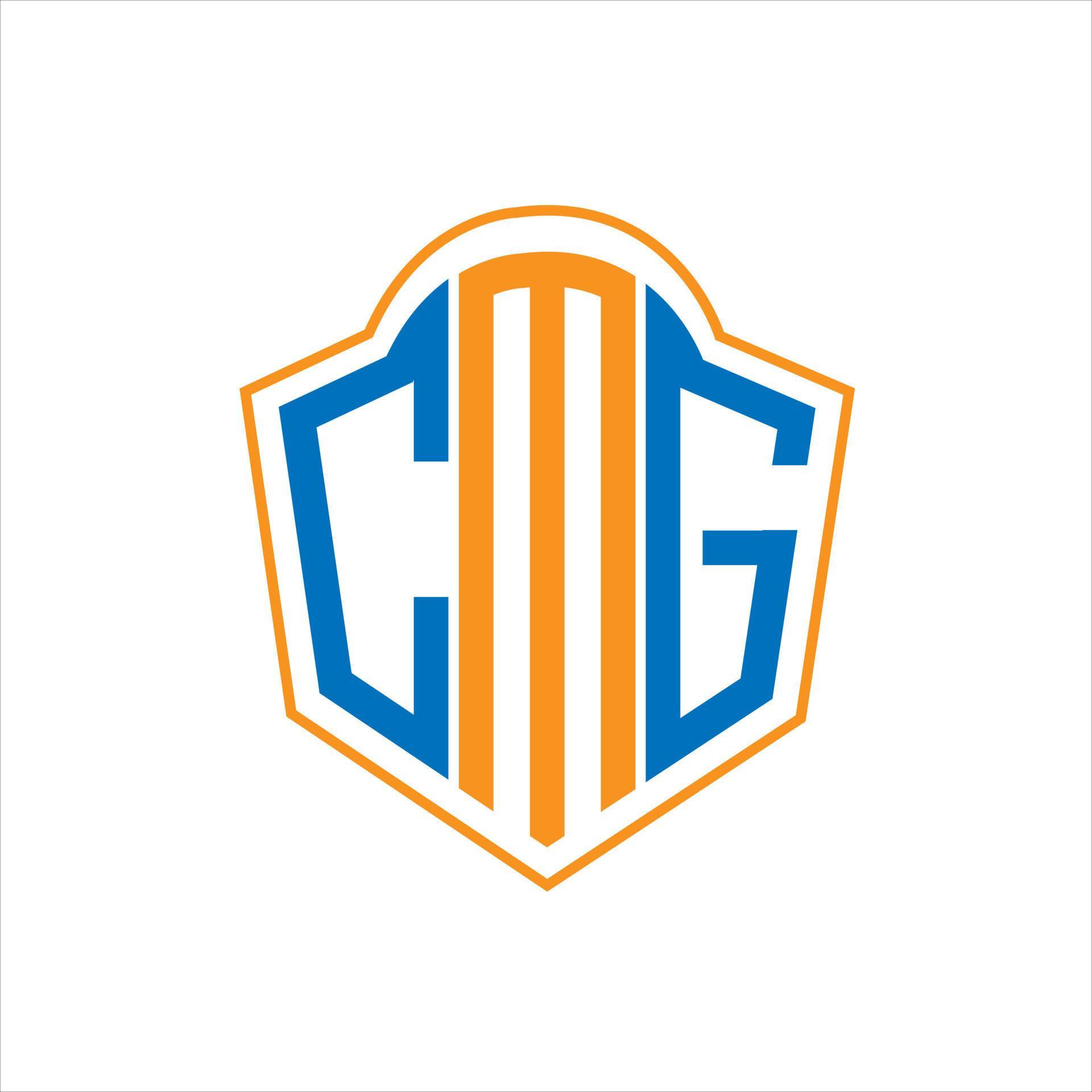 CMG abstract monogram shield logo design on white background. CMG creative initials letter logo ...