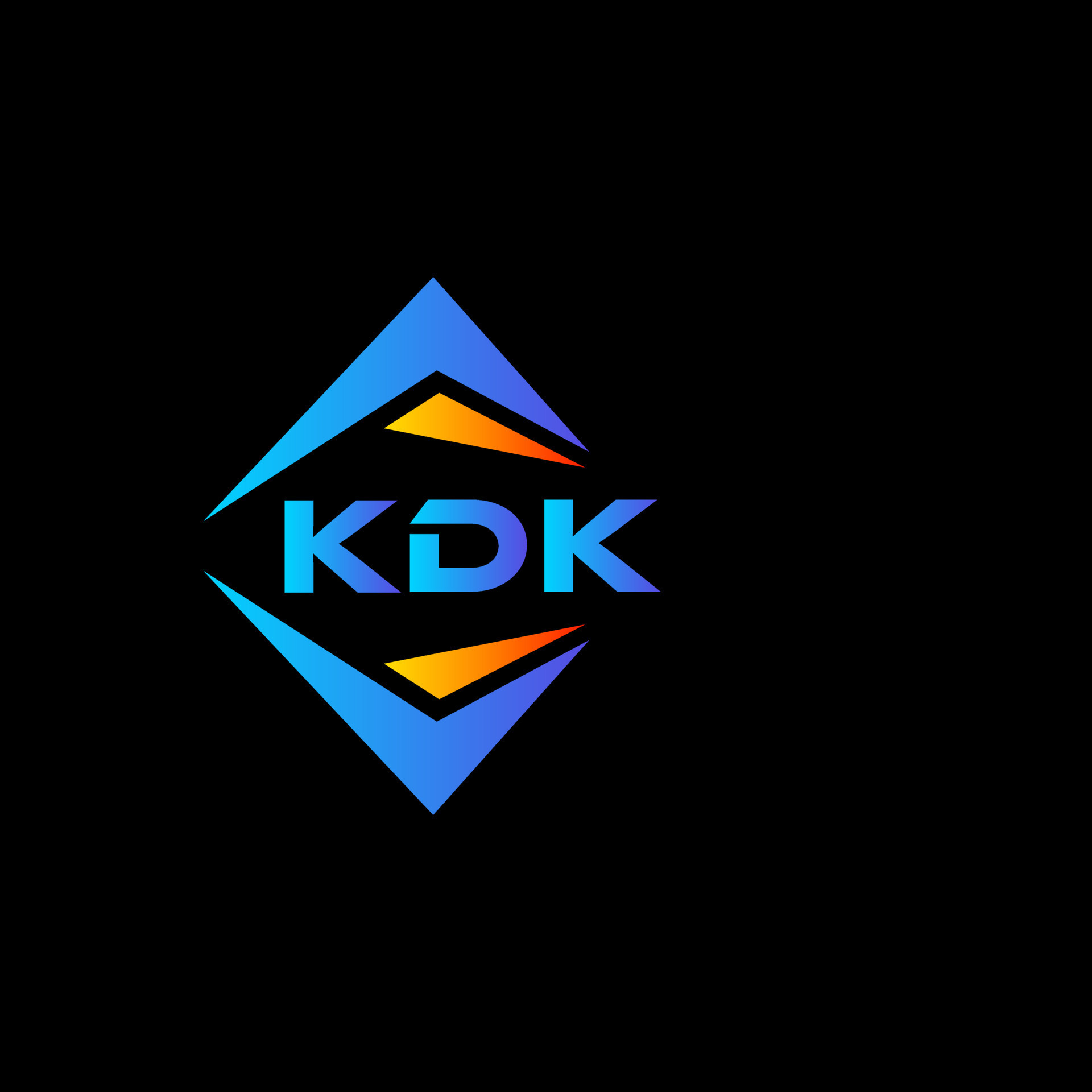 KDK abstract technology logo design on Black background. KDK creative initials letter logo ...