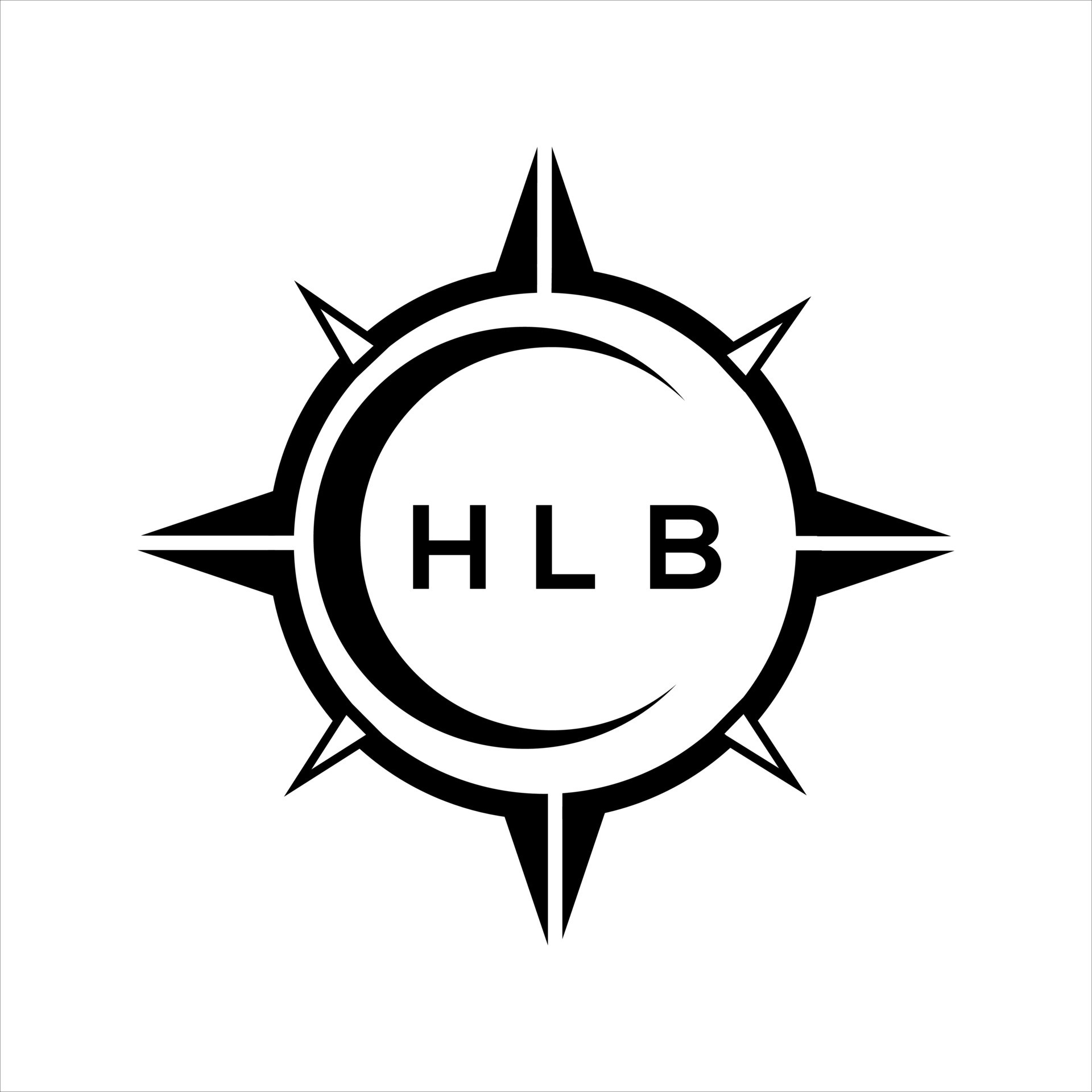 Hlb Abstract Technology Circle Setting Logo Design On White Background Hlb Creative Initials