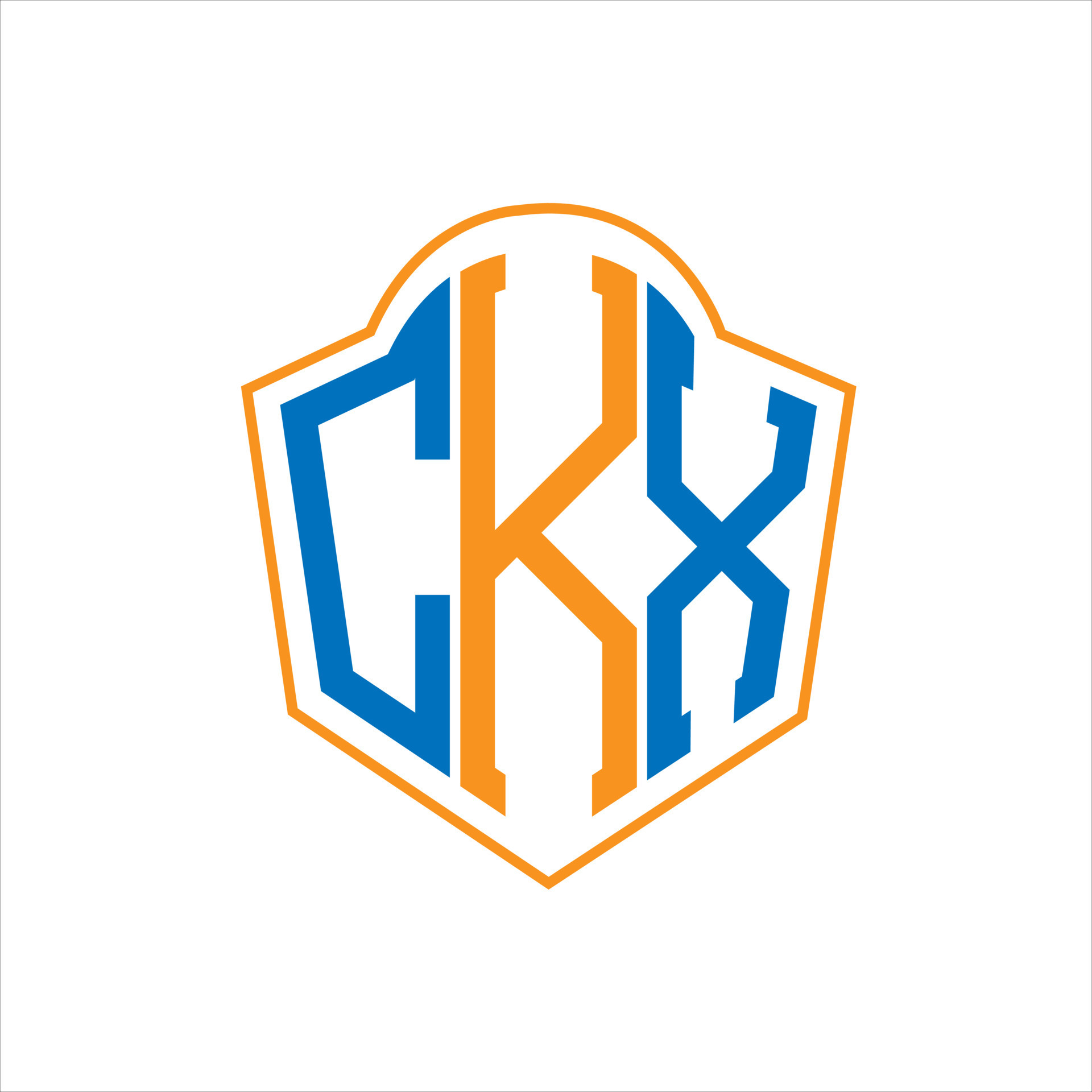 Ckx Abstract Monogram Shield Logo Design On White Background Ckx