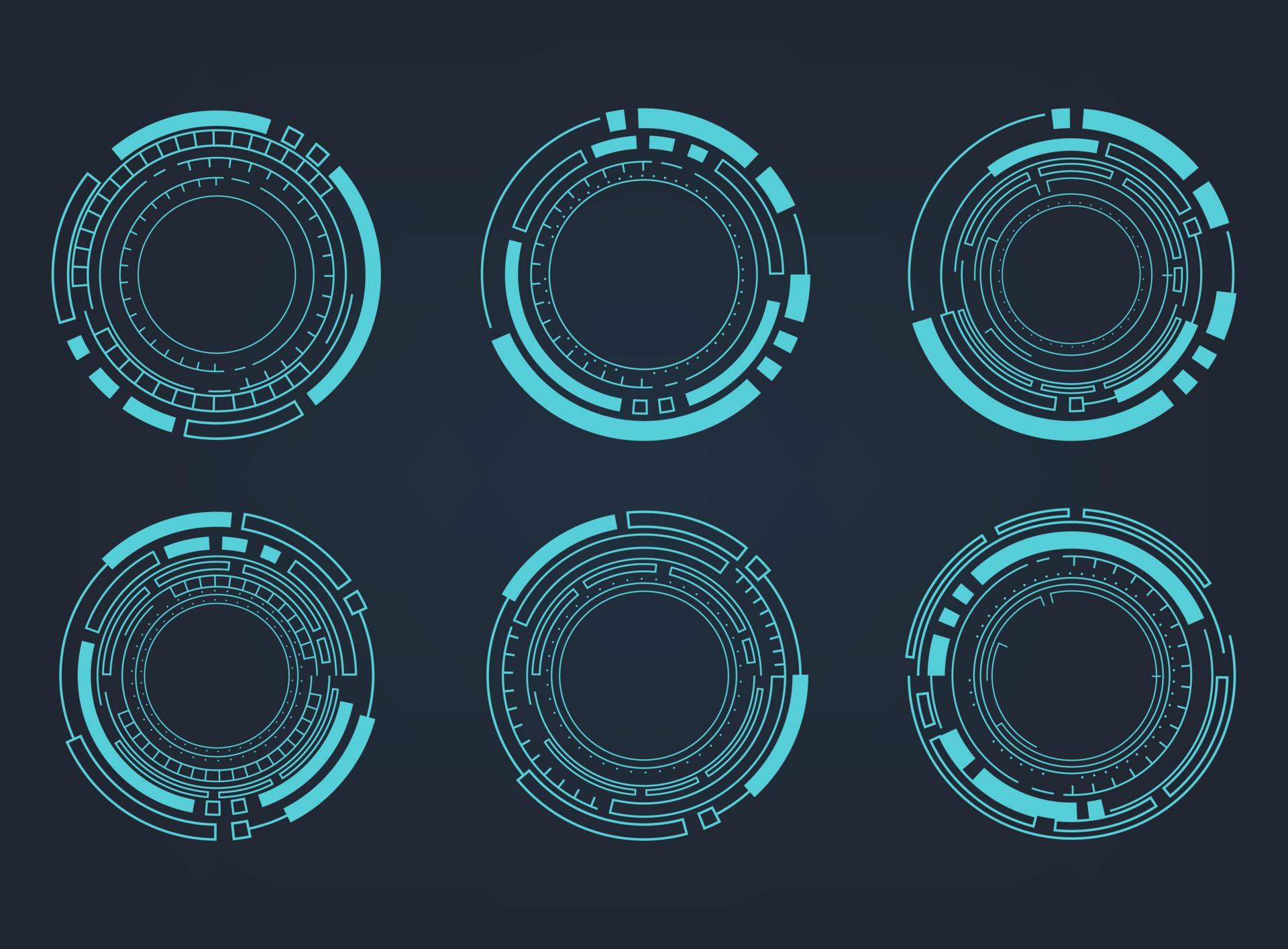 Futuristic abstract HUD. Circle technology elements set. Futuristic hud ... Futuristic abstract HUD. Circle technology elements set. Futuristic hud ...
