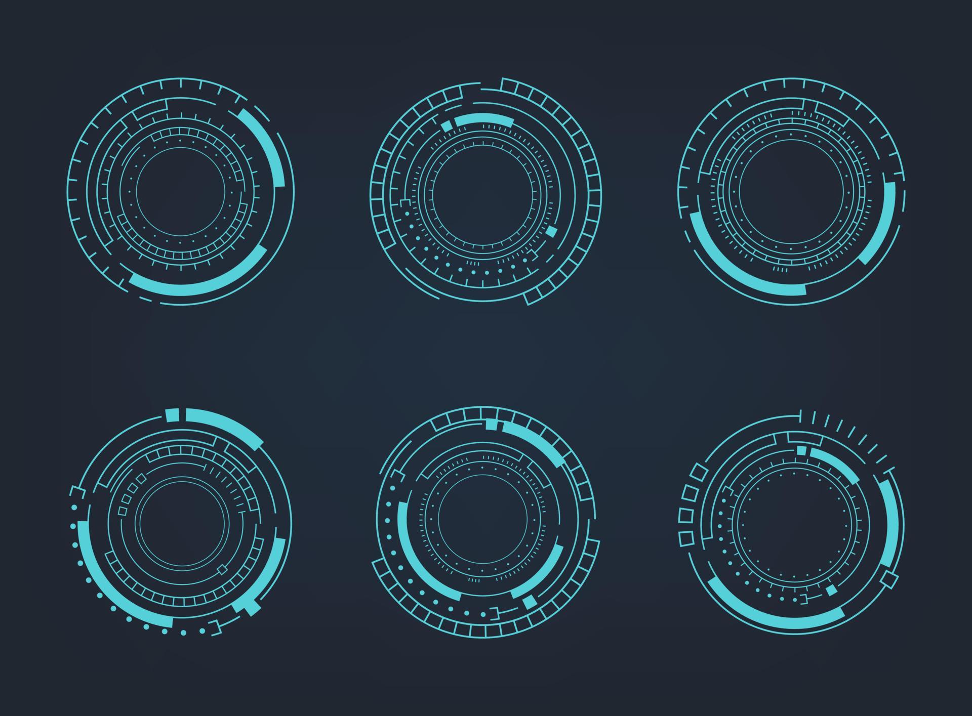 Futuristic abstract HUD. Circle technology elements set. Futuristic hud ... Futuristic abstract HUD. Circle technology elements set. Futuristic hud ...