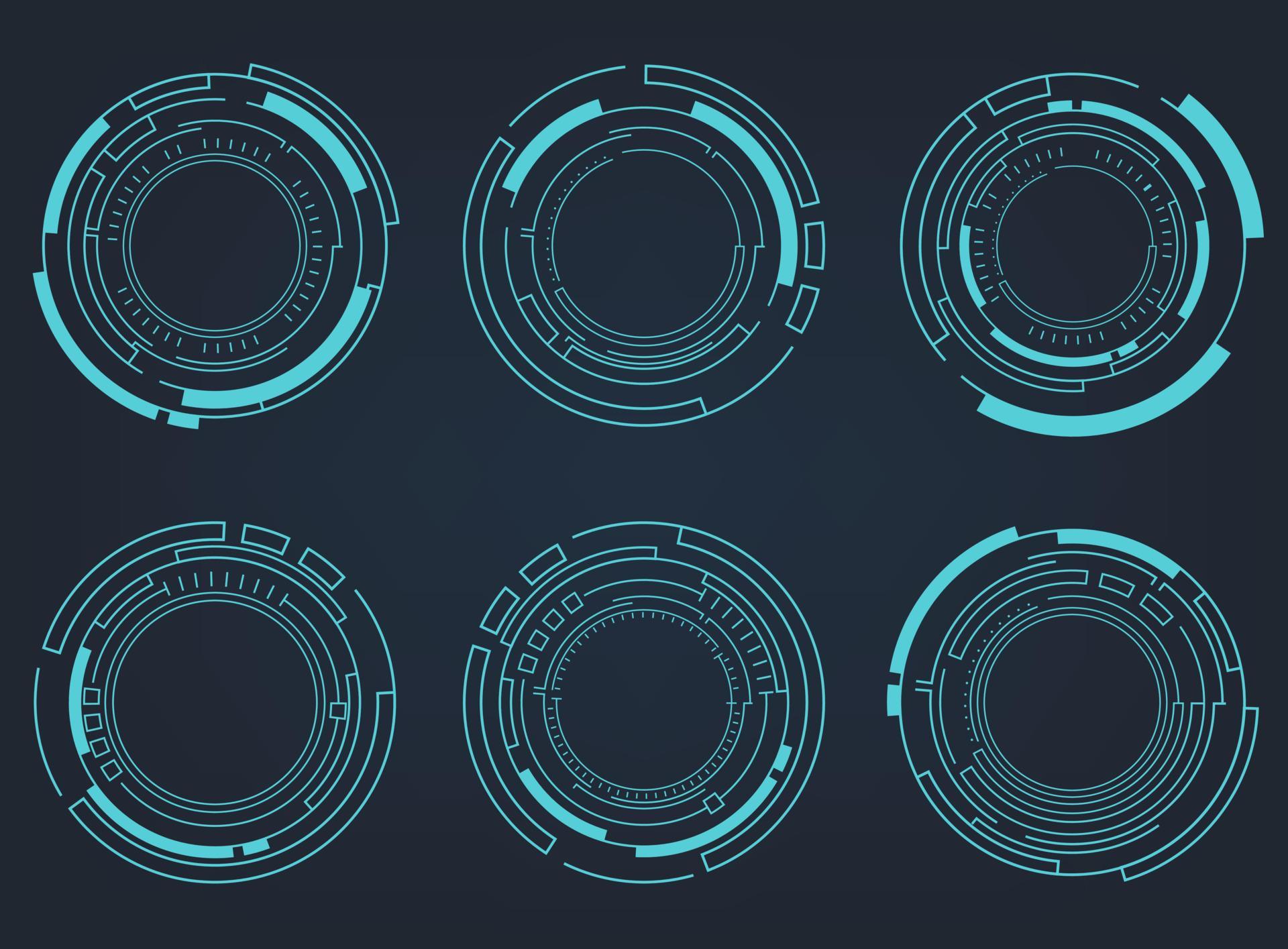 Futuristic abstract HUD. Circle technology elements set. Futuristic hud ... Futuristic abstract HUD. Circle technology elements set. Futuristic hud ...