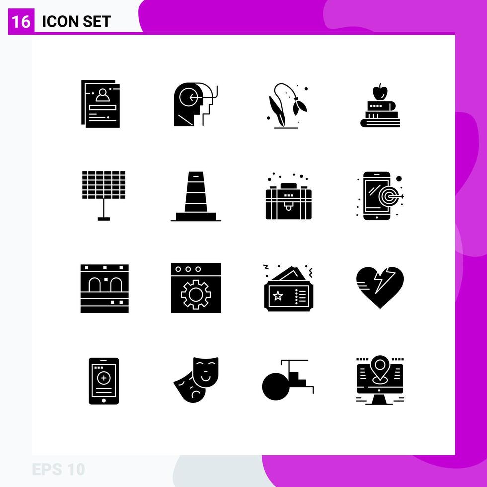 Stock Vector Icon Pack of 16 Line Signs and Symbols for battery food ...