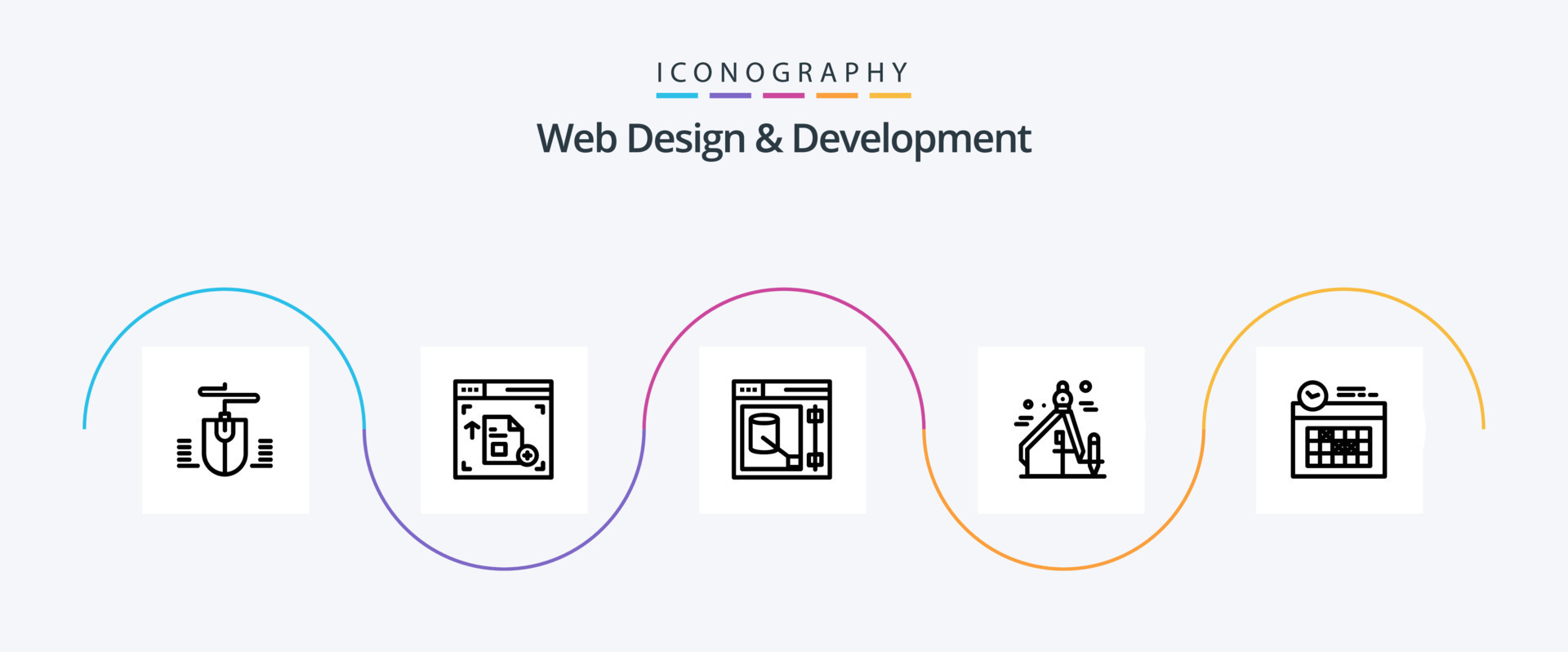 Web Design And Development Line 5 Icon Pack Including . graphic design . design . web 19648709 ...