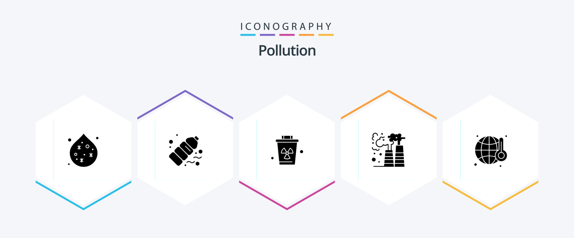 Pollution 25 Glyph icon pack including pollution. waste. environment ... Pollution 25 Glyph icon pack including pollution. waste. environment ...