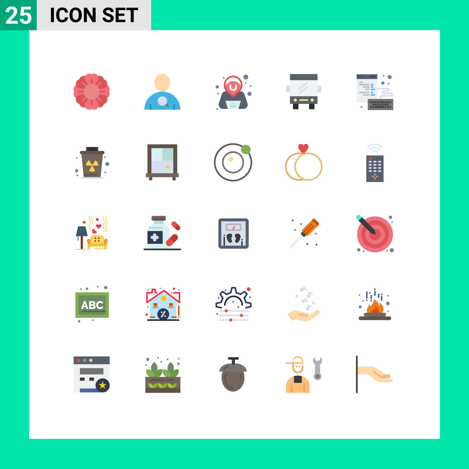 25 Flat Color Concept For Websites Mobile And Apps Environment Development Security Coding