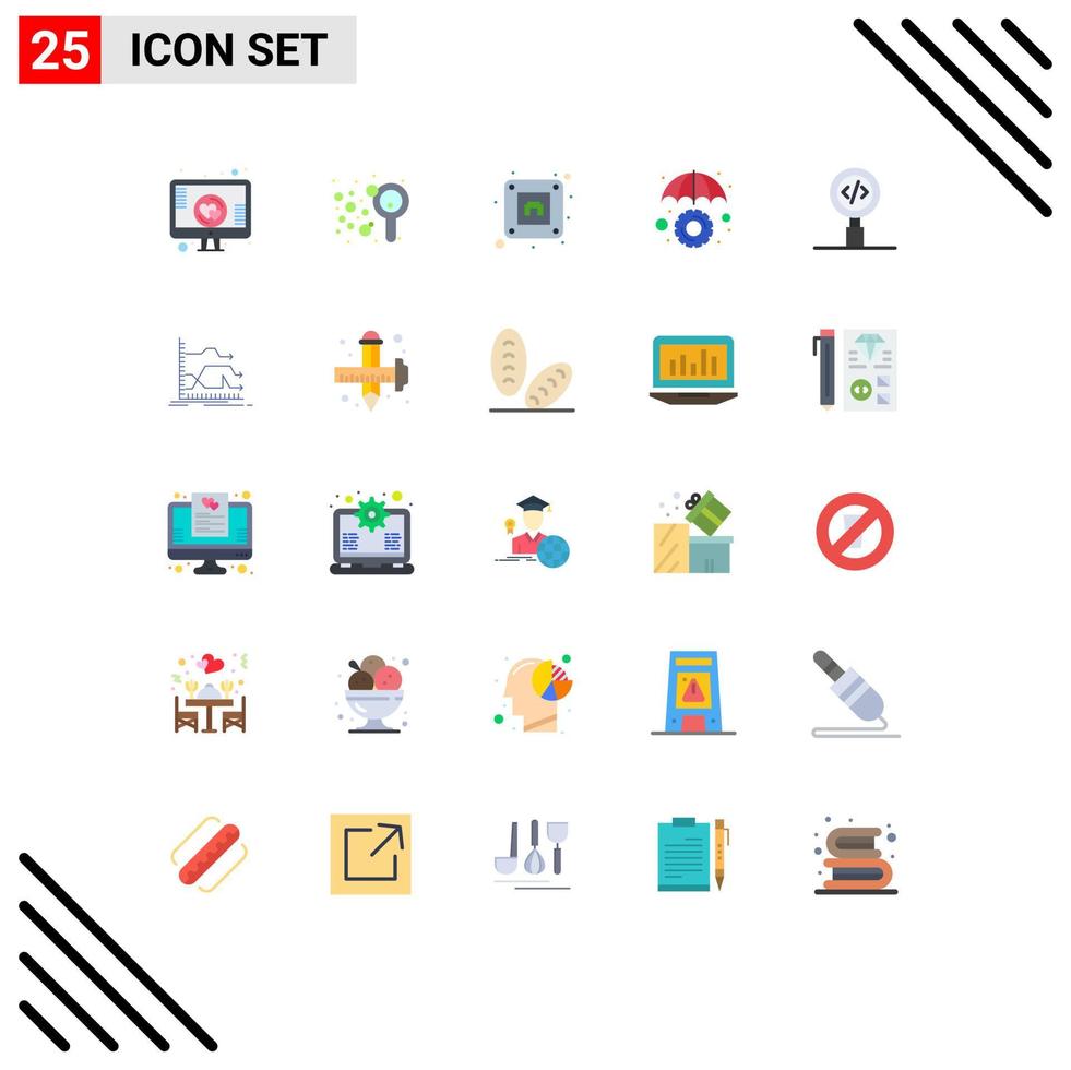 Set Of 25 Vector Flat Colors On Grid For Development Code Electric