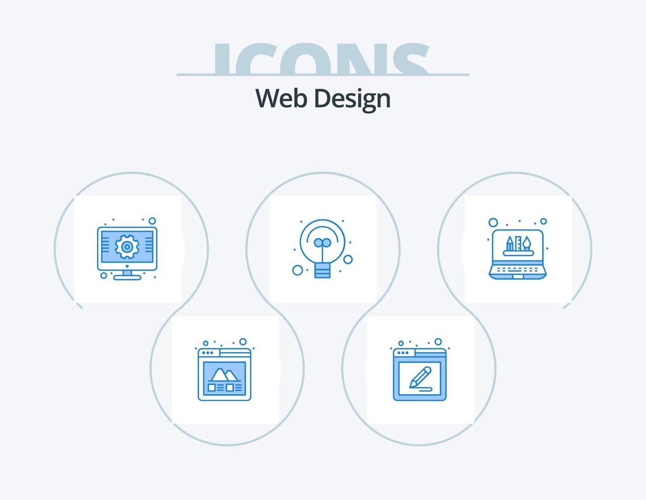 Web Design Blue Icon Pack 5 Icon Design. graphic. web. design. idea ...
