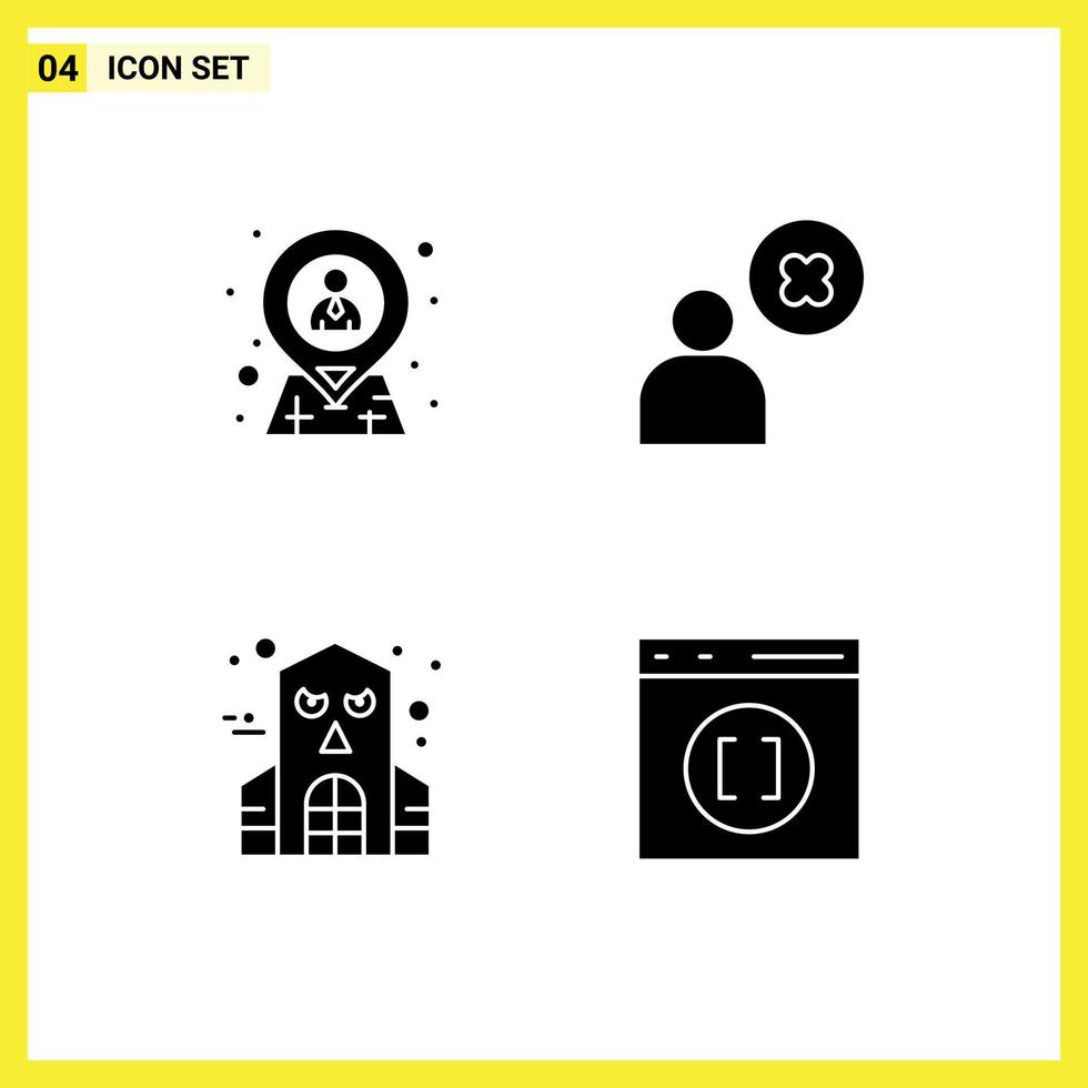 4 Solid Glyph concept for Websites Mobile and Apps employee halloween ...