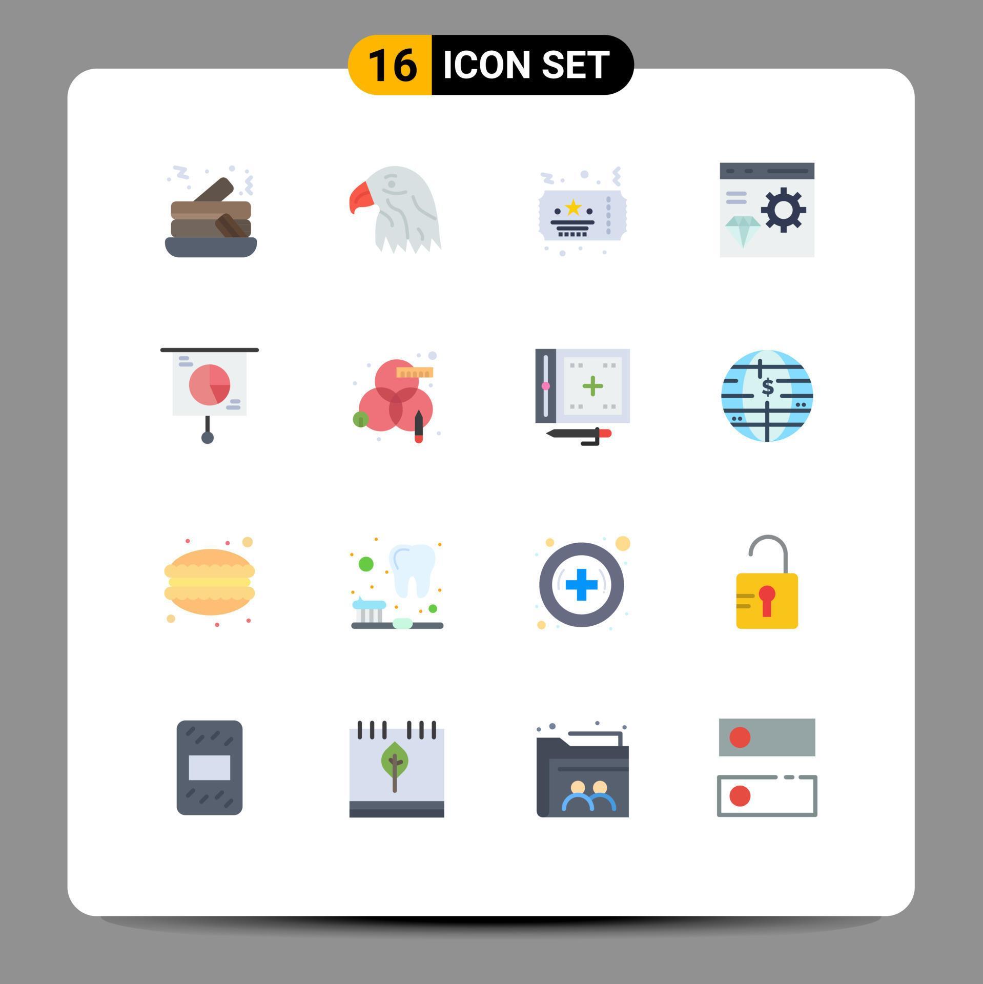 User Interface Pack Of 16 Basic Flat Colors Of Chart Development