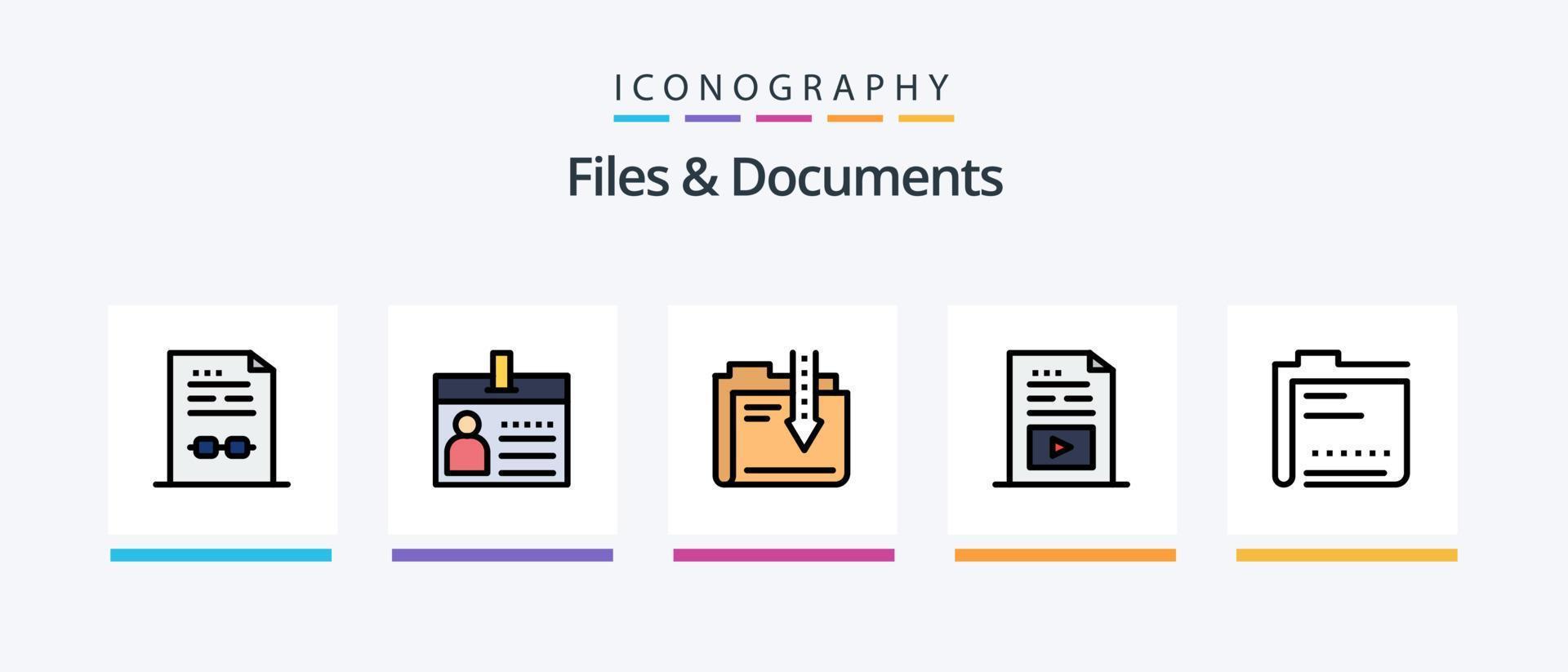 Files And Documents Line Filled 5 Icon Pack Including file. clipboard ...