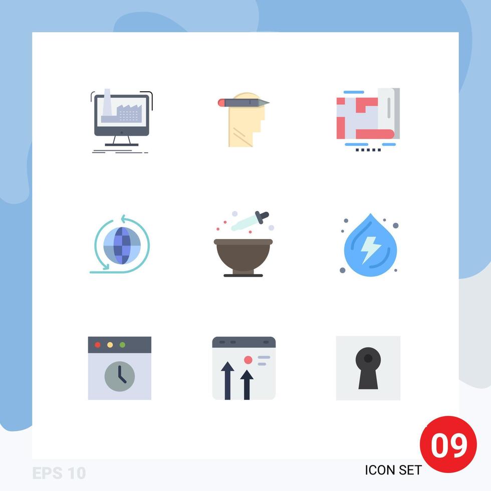 9 Thematic Vector Flat Colors And Editable Symbols Of Colouring Global