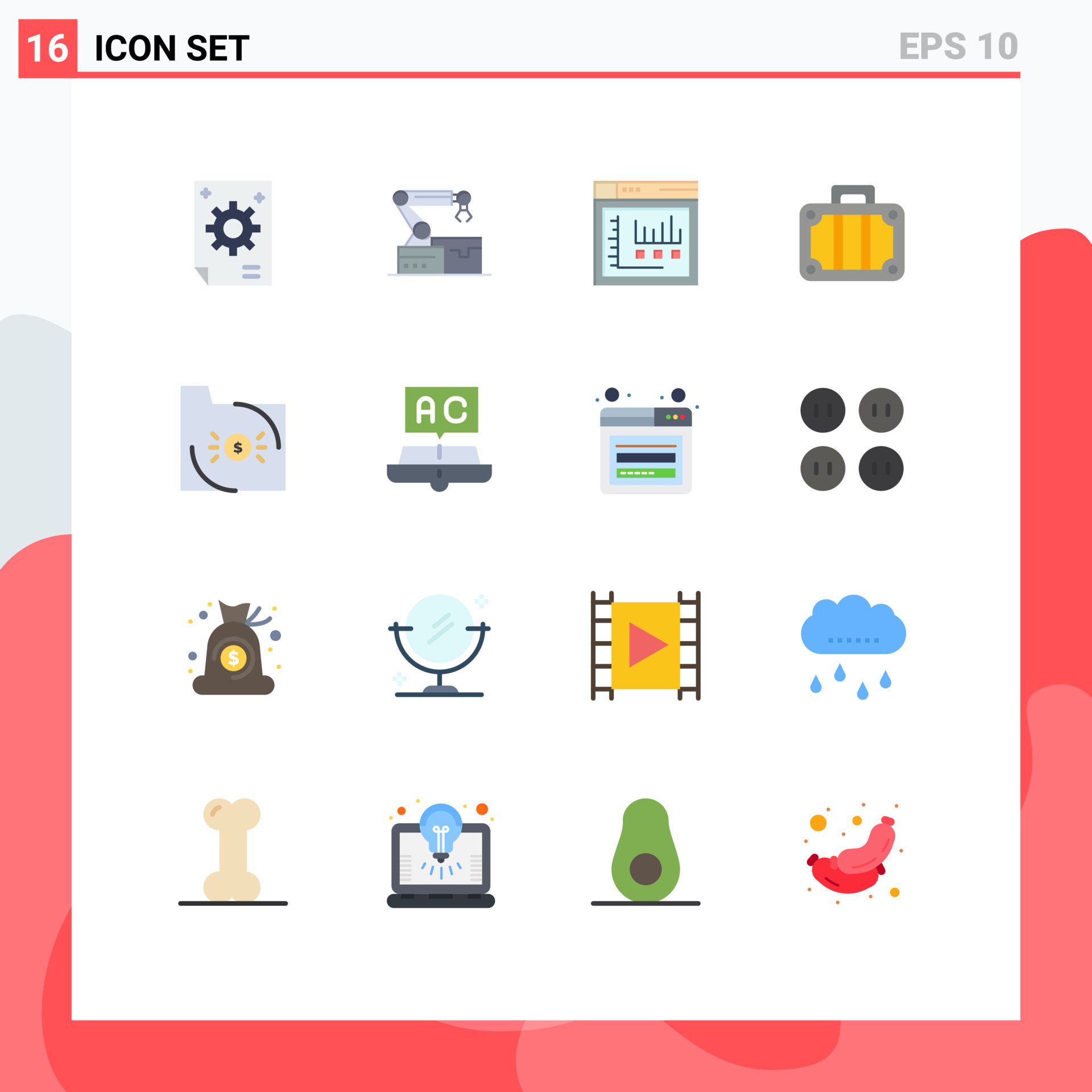 Stock Vector Icon Pack of 16 Line Signs and Symbols for bank ... Stock Vector Icon Pack of 16 Line Signs and Symbols for bank ...