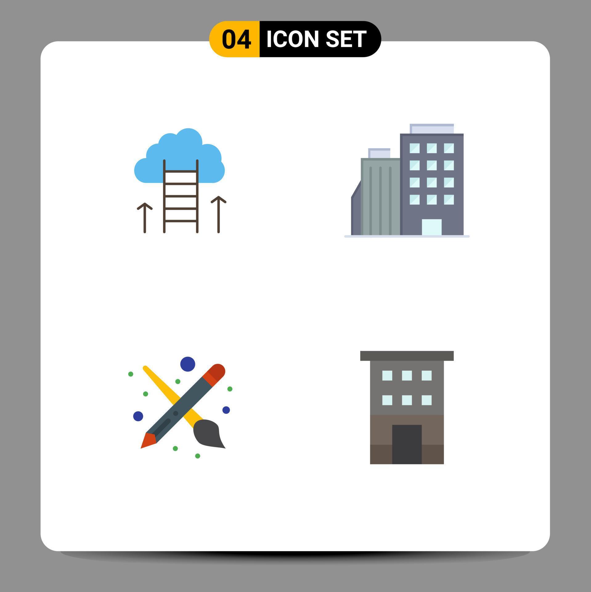 4 Flat Icon concept for Websites Mobile and Apps career path brush ...