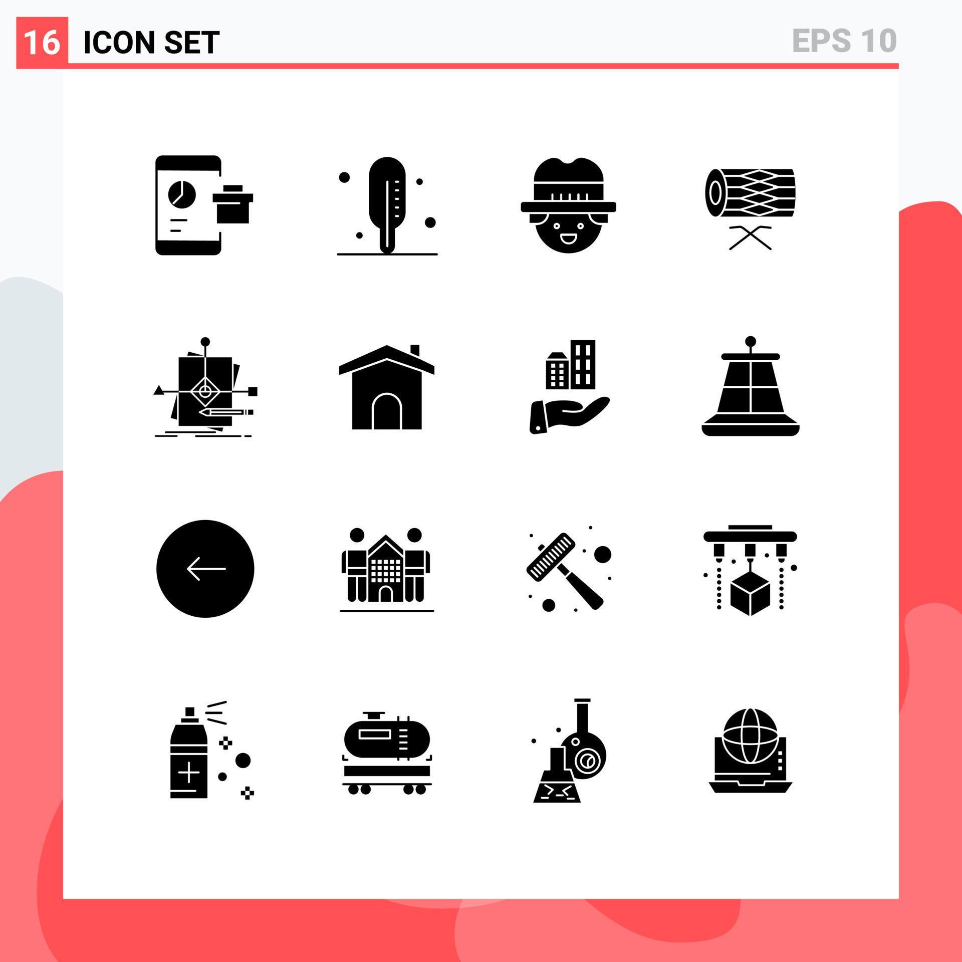 Set Of 16 Modern Ui Icons Symbols Signs For Foretelling Algorithm Gardener St Irish Editable