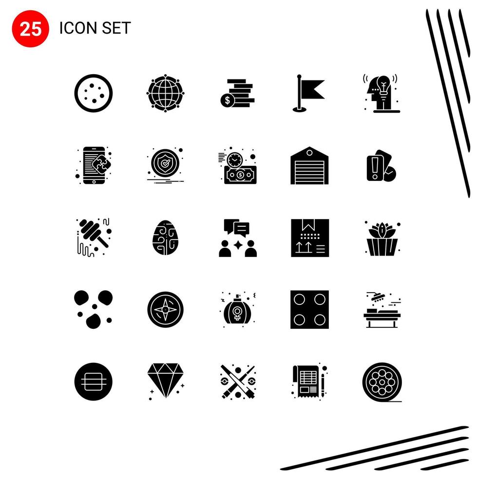 Stock Vector Icon Pack Of 25 Line Signs And Symbols For World Location