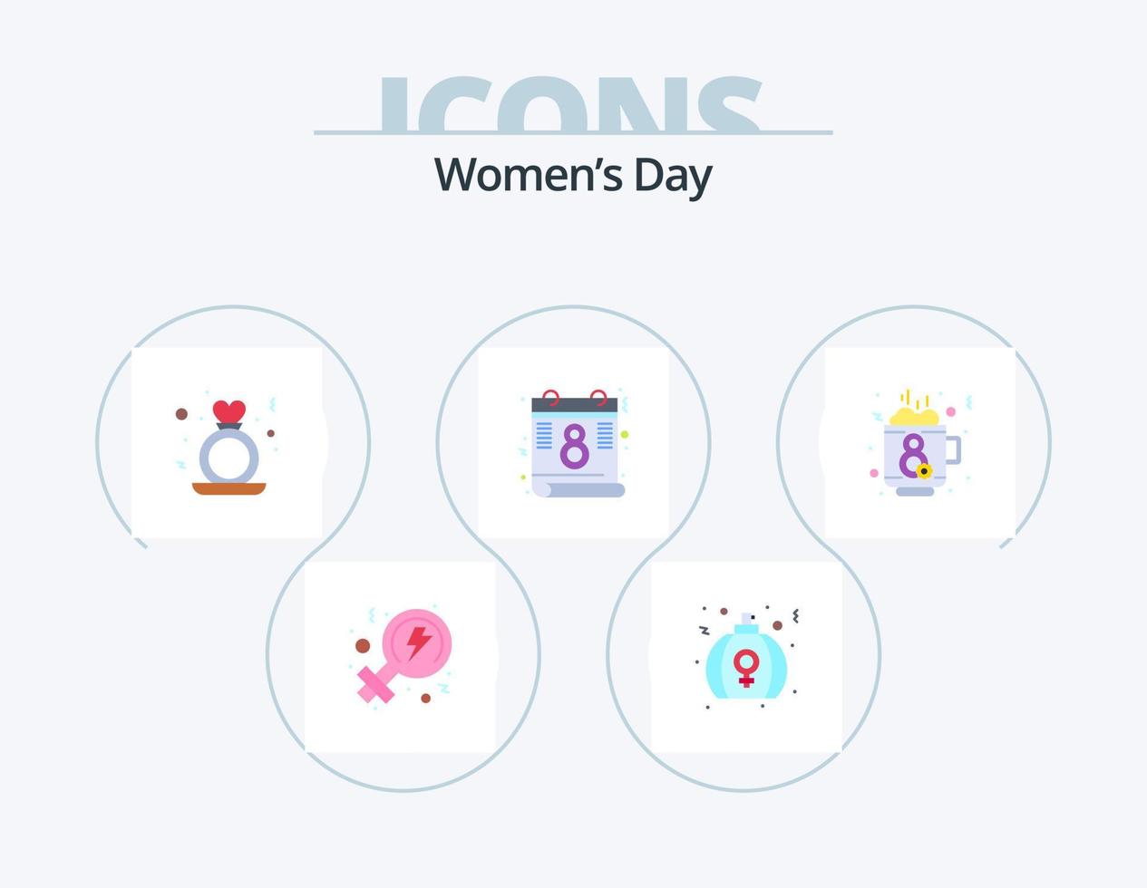 Womens Day Flat Icon Pack 5 Icon Design Day Feminism Day Day Women