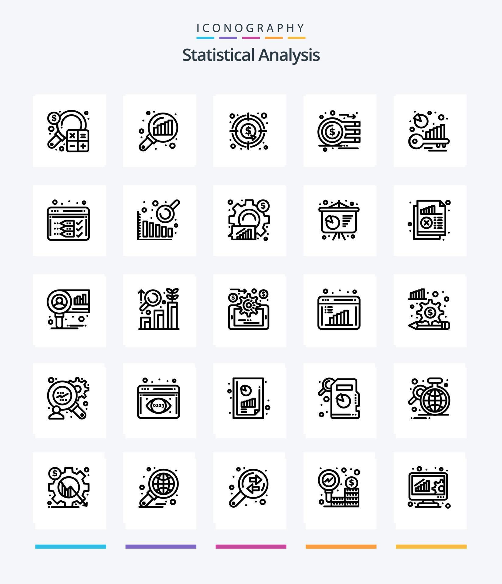 Creative Statistical Analysis 25 OutLine icon pack Such As keyword ...
