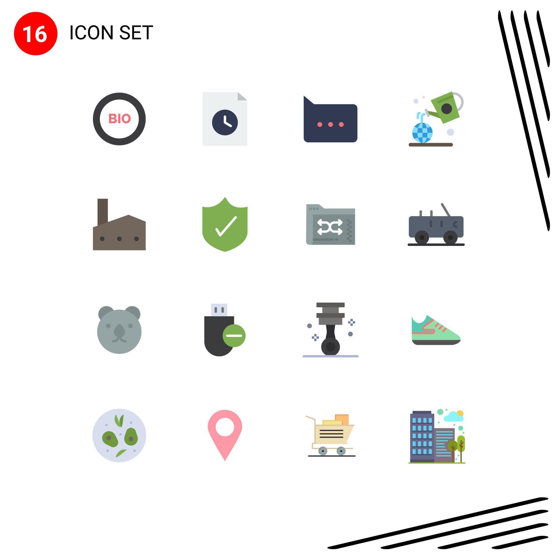 Stock Vector Icon Pack of 16 Line Signs and Symbols for industrial ...