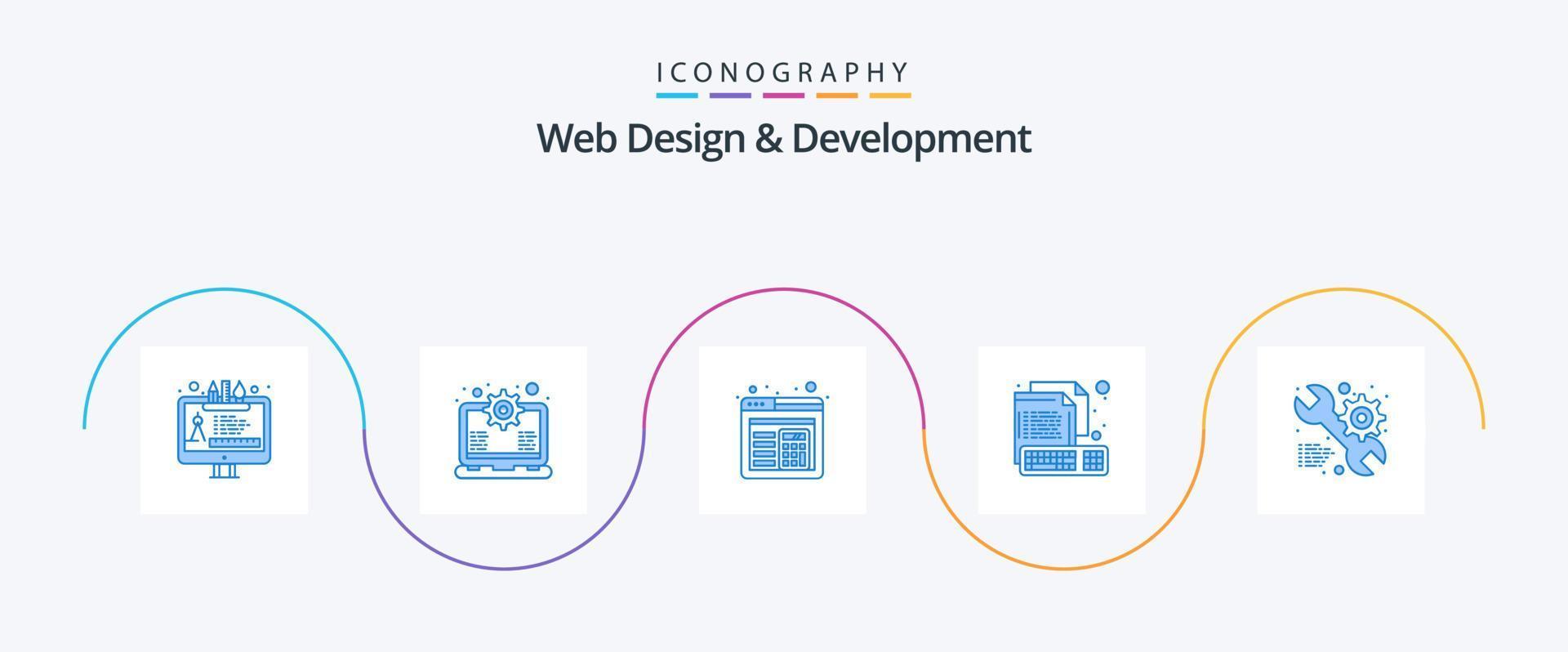 Web Design And Development Blue 5 Icon Pack Including setting. file ...