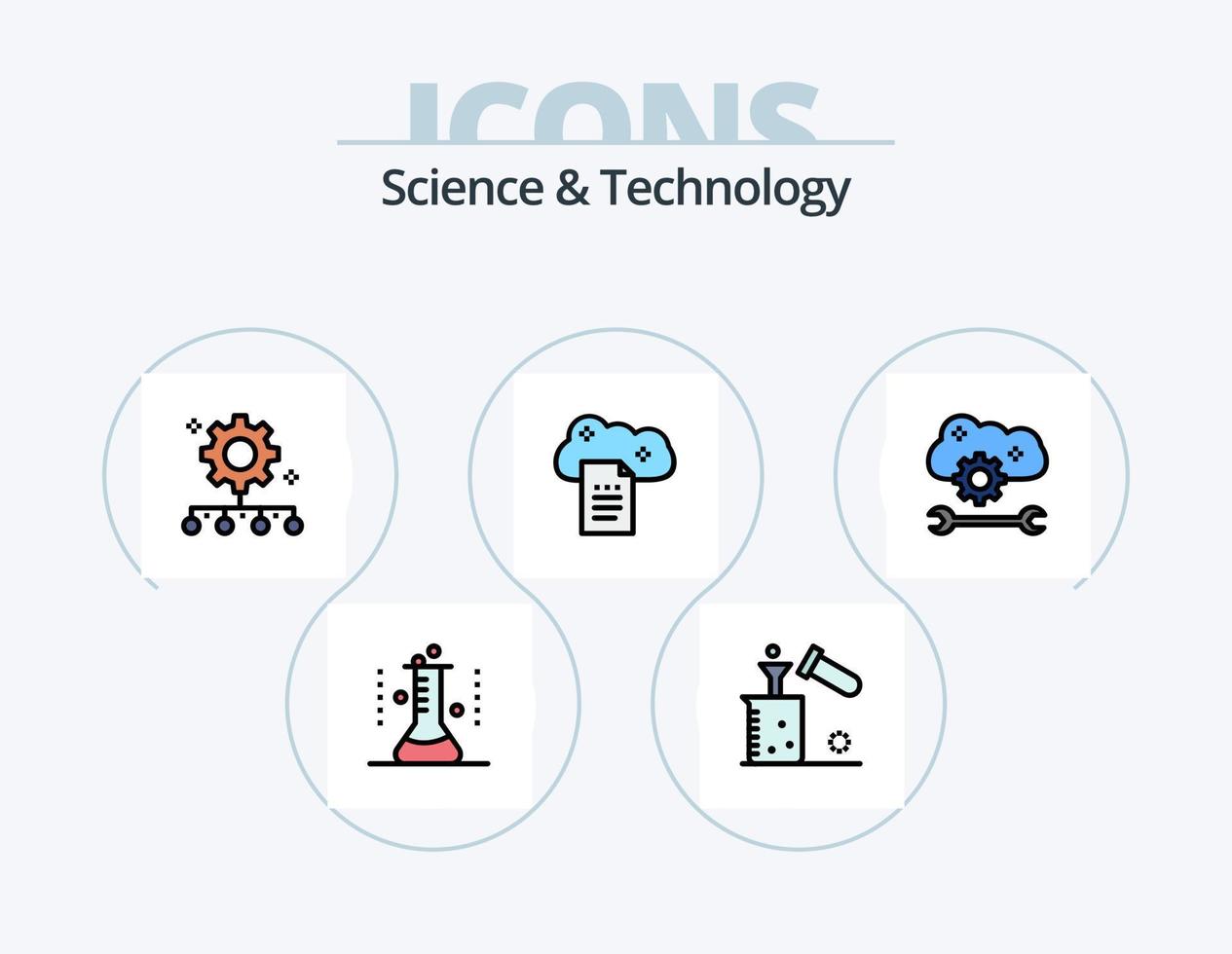 Science And Technology Line Filled Icon Pack 5 Icon Design. modeling ...