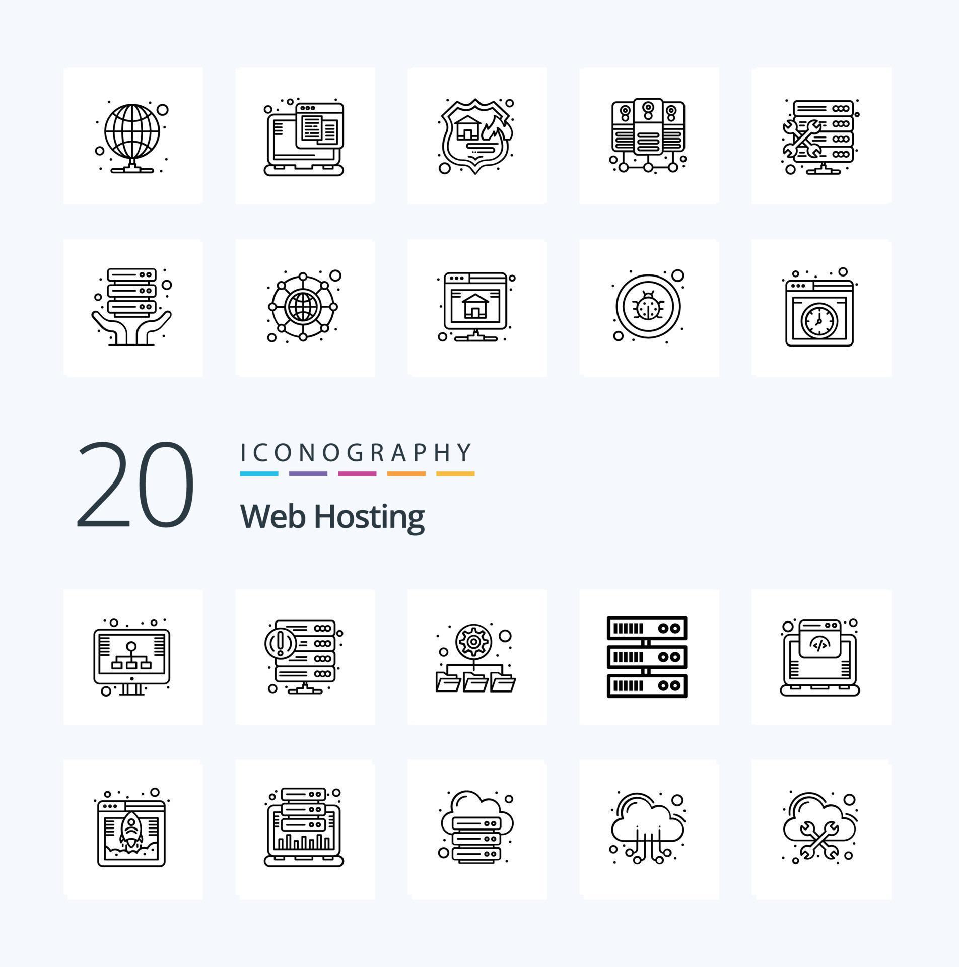 20 Web Hosting Line icon Pack like internet server web datacenter 19663542 Vector Art at Vecteezy