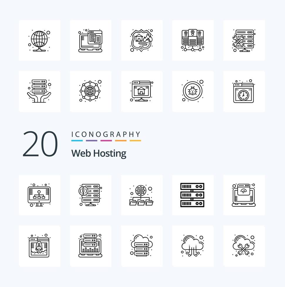 20 Web Hosting Line Icon Pack Like Internet Server Web Datacenter 19663542 Vector Art At Vecteezy