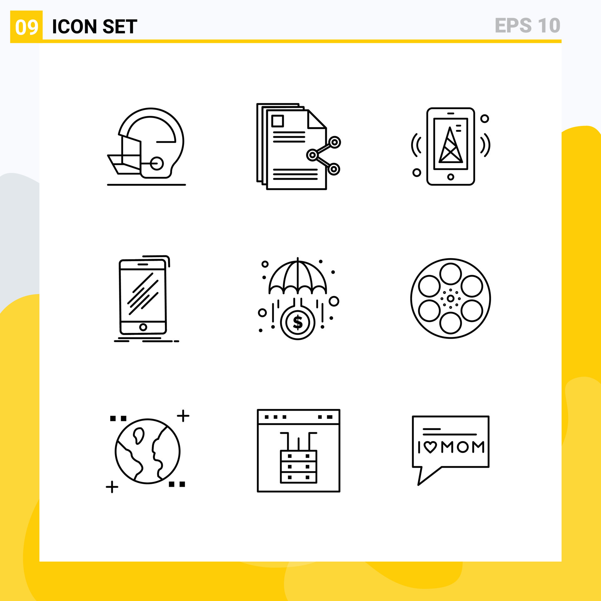User Interface Pack of 9 Basic Outlines of telephone phone document ... User Interface Pack of 9 Basic Outlines of telephone phone document ...